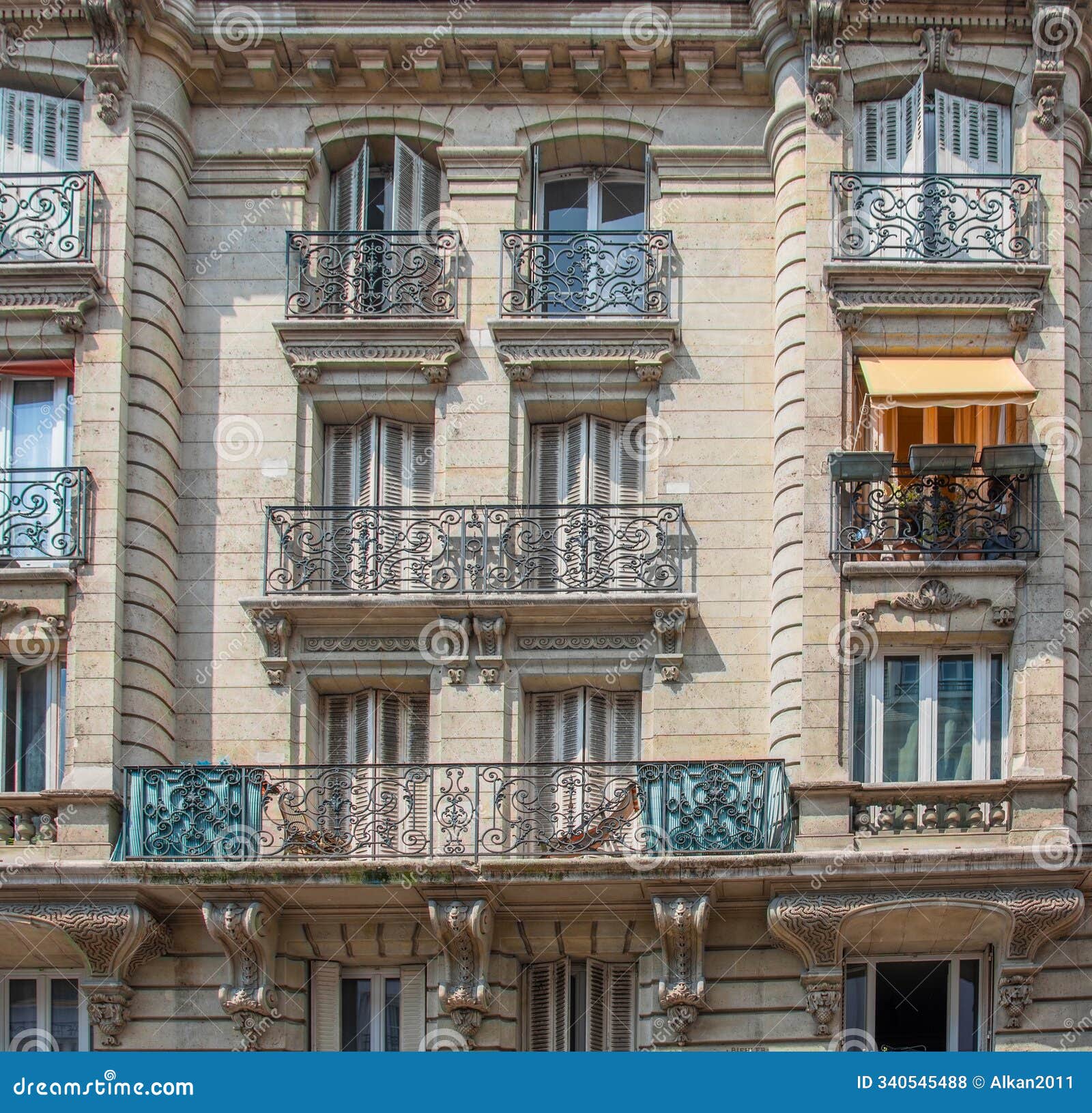 Elegant Building Facade in Paris Stock Photo - Image of house, paris ...