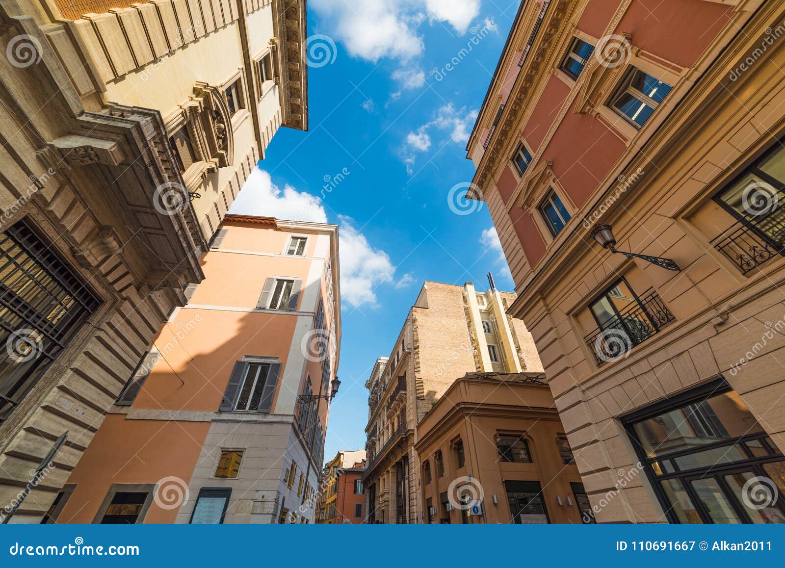 Elegant buildings in Rome stock image. Image of travel - 110691667