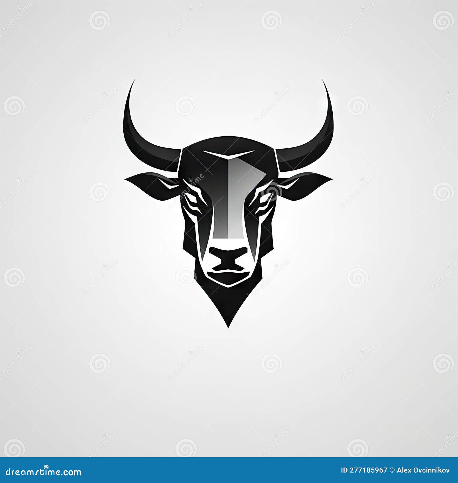 Elegant Bull Head Design on White Background for Home Decor. Stock ...