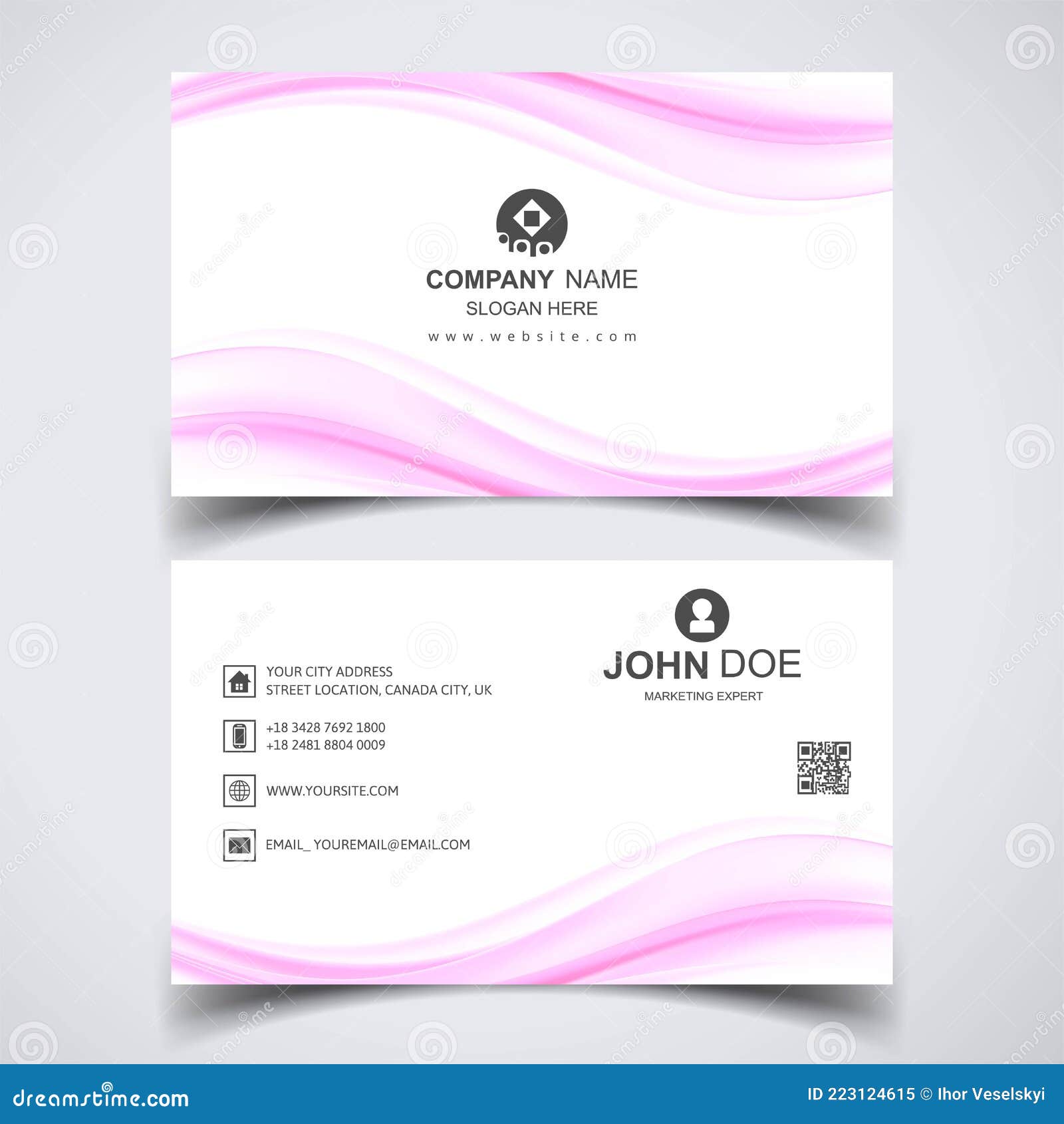 Elegant Business Card with Wave Design Stock Vector - Illustration of ...