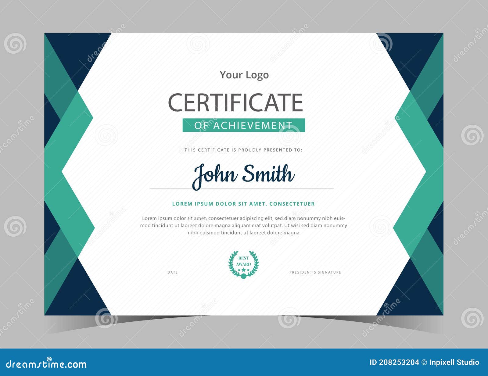 Certificate Of Achievement Frame Design Template Layout Template In A4 ...
