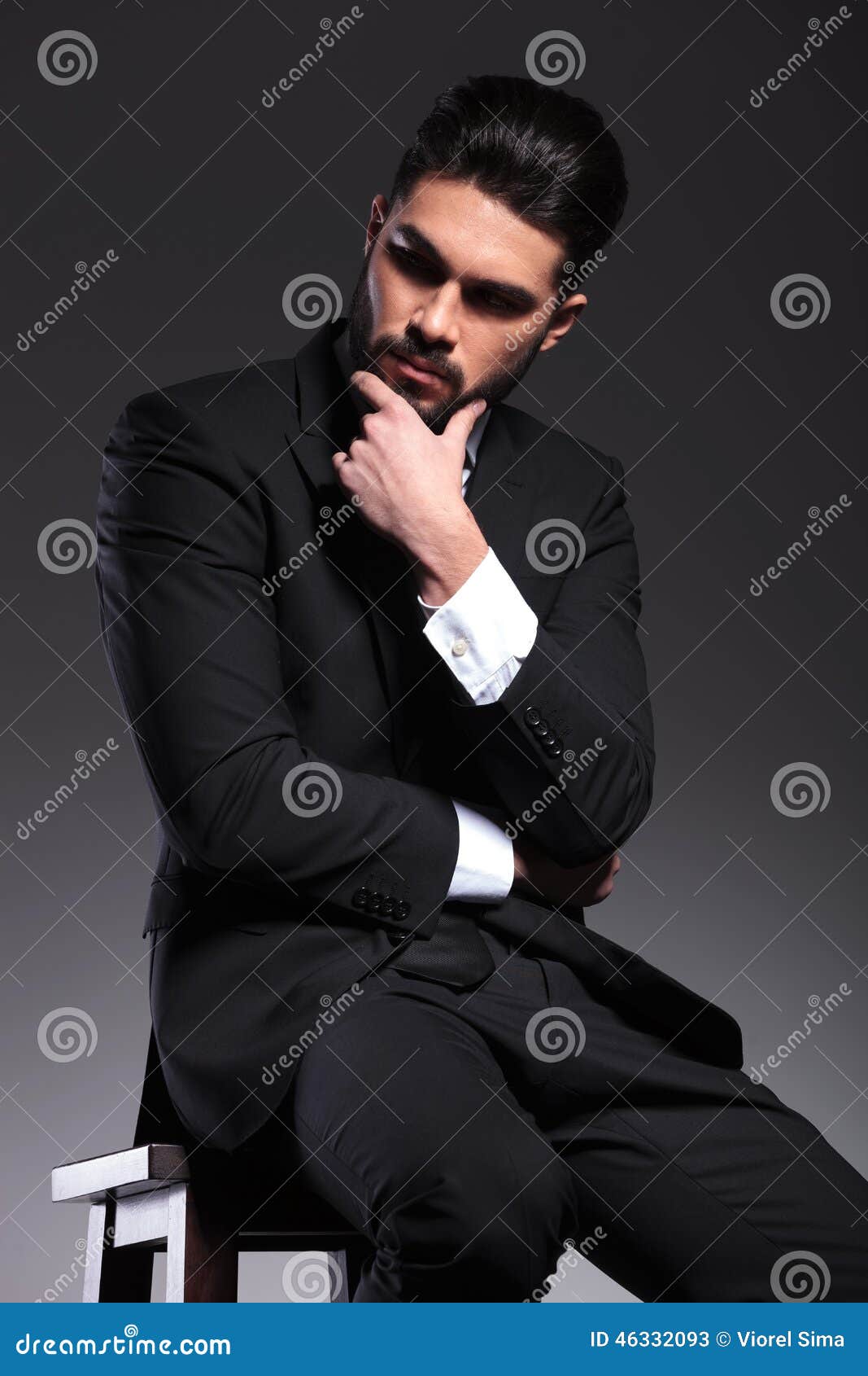 Elegant Business Man Thinking Stock Image - Image of male, professional ...