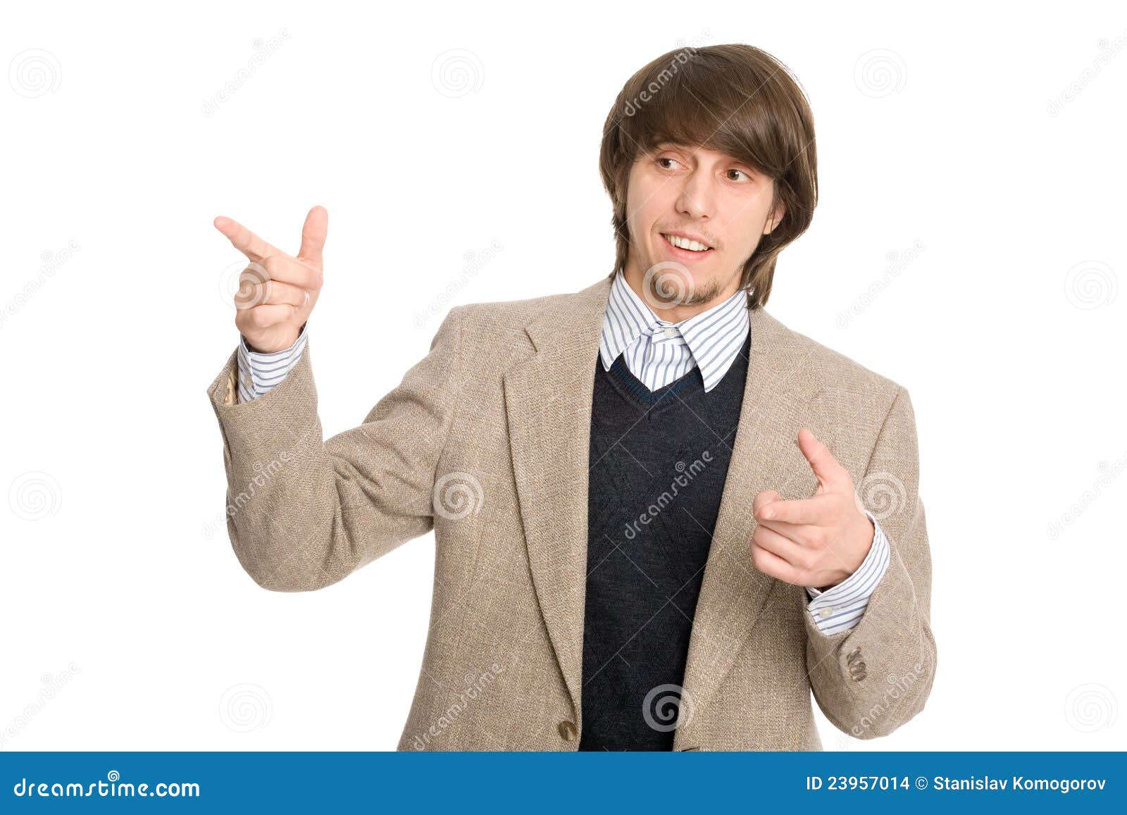 Elegant Businessman Representing Something Stock Photo - Image of ...