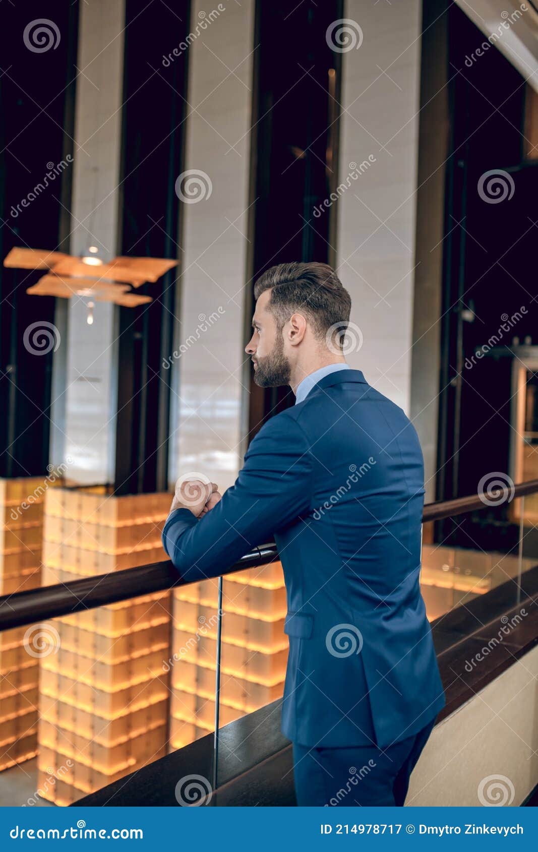 Elegant Businessman Standing and Looking Concentrated Stock Image ...
