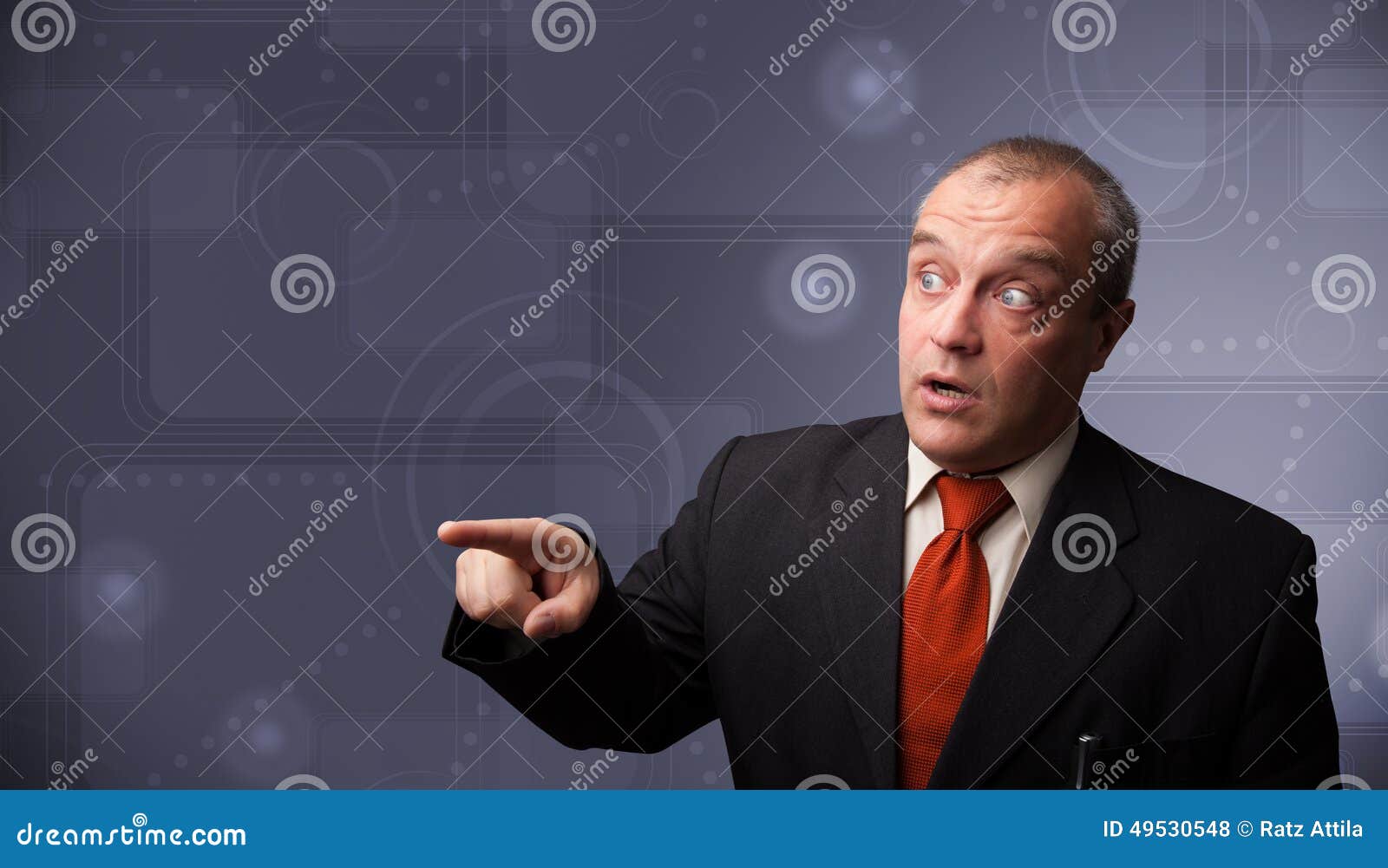 Elegant Businessman Touching Copy Space Stock Photo - Image of choice ...