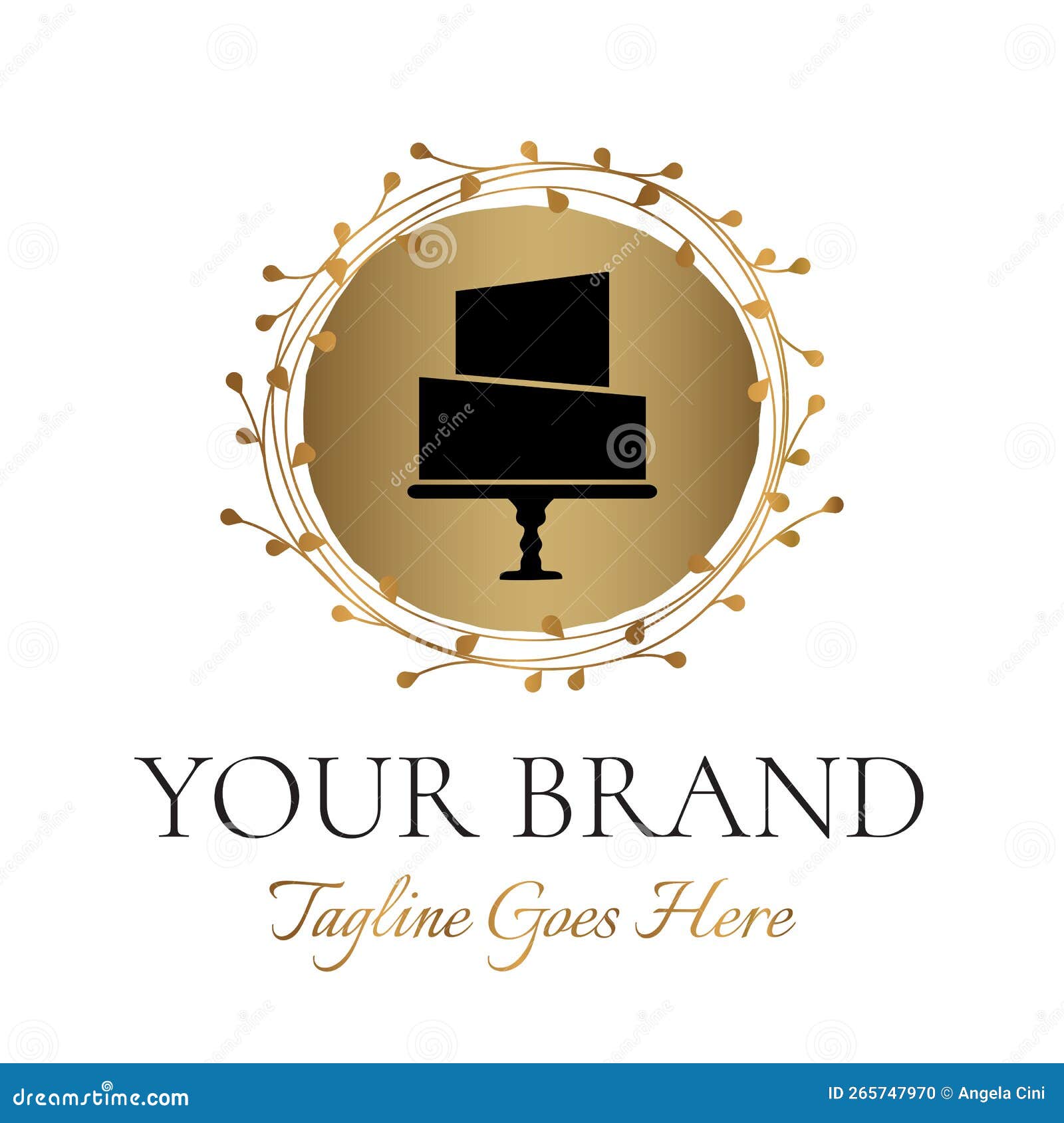 Elegant Cake Logo Design stock vector. Illustration of celebration ...