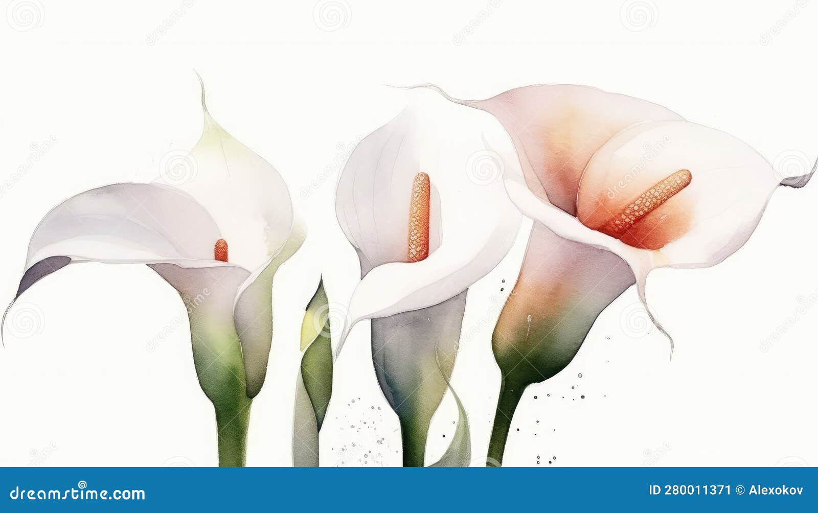 Elegant Calla Lily Cluster On White Background For Modern Designs ...