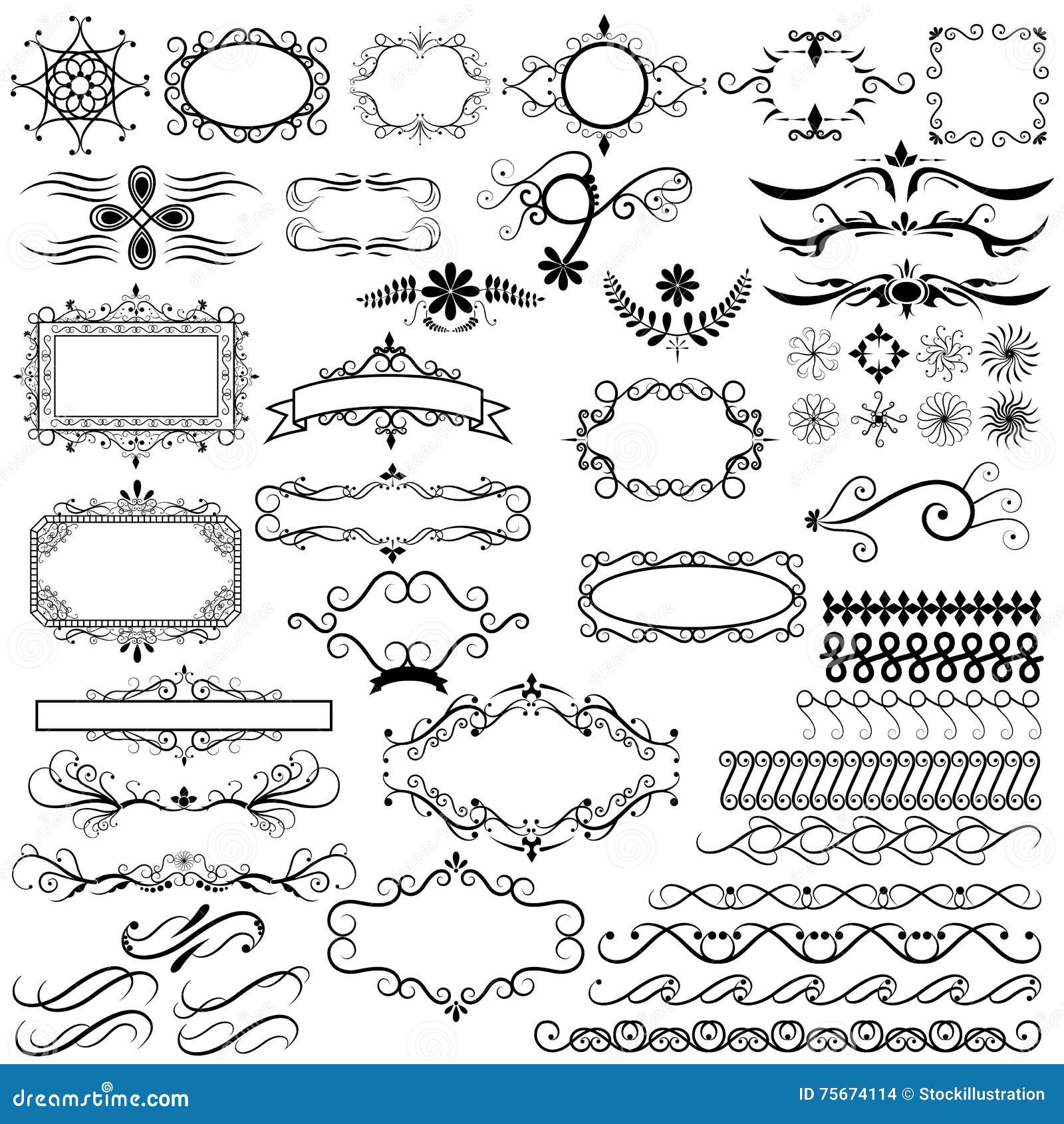 Elegant Calligraphy Design Elements for Designing Stock Vector ...