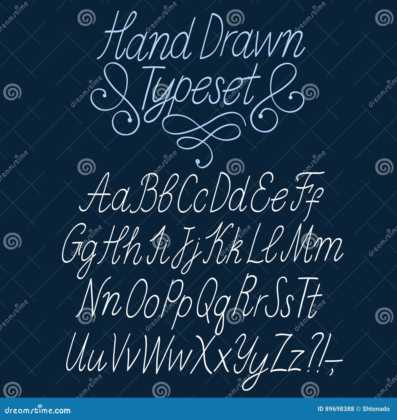 Elegant Calligraphy Letters With Florishes. Coliostro Font Cartoon ...