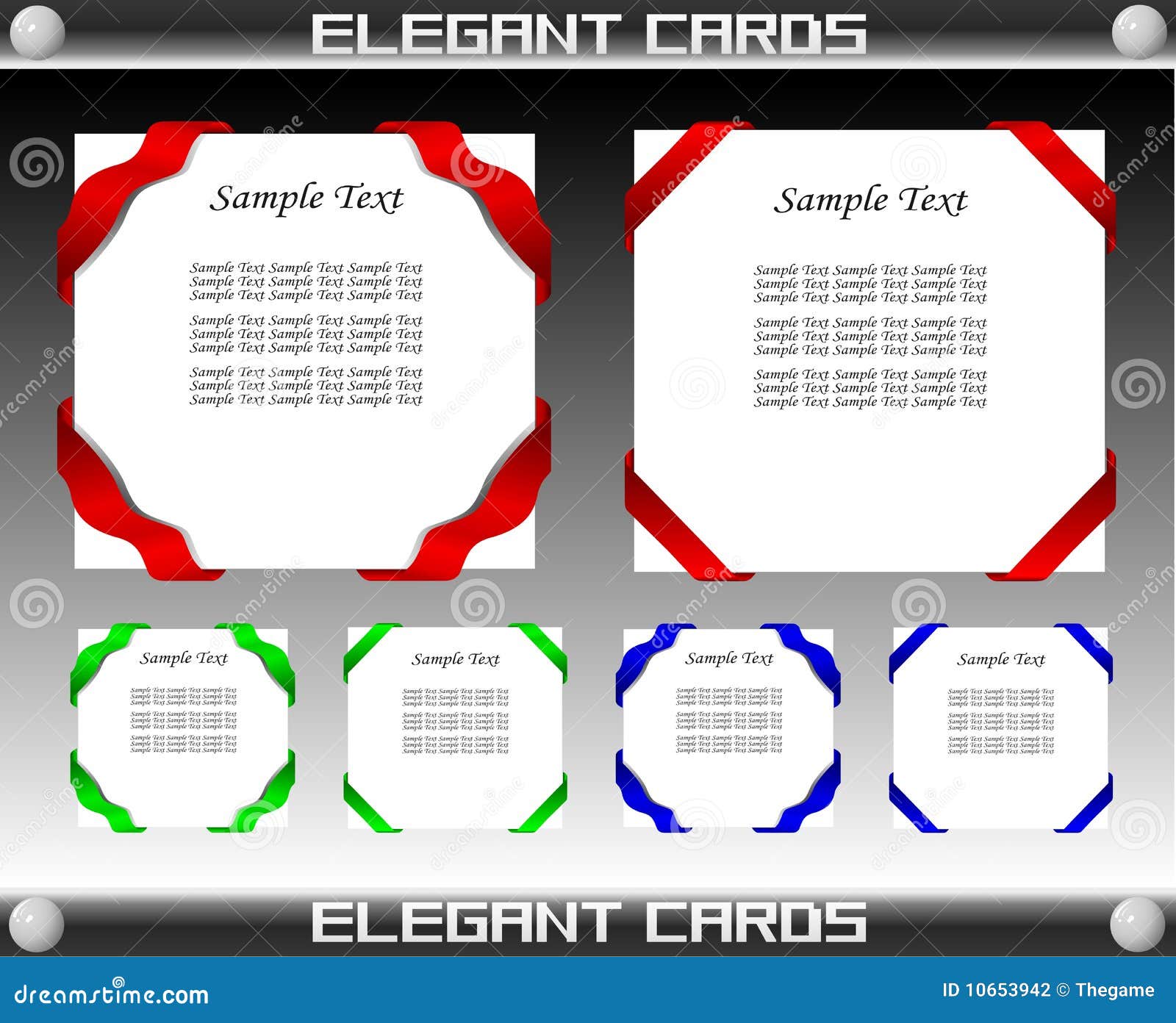 Elegant Card Template Set Vector Stock Vector - Illustration of ...