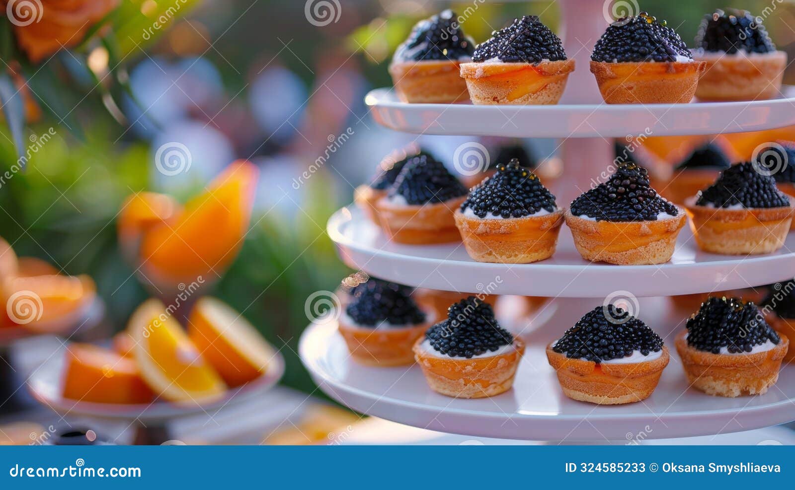 Elegant Caviar Canapes Display at Upscale Event Stock Image - Image of ...