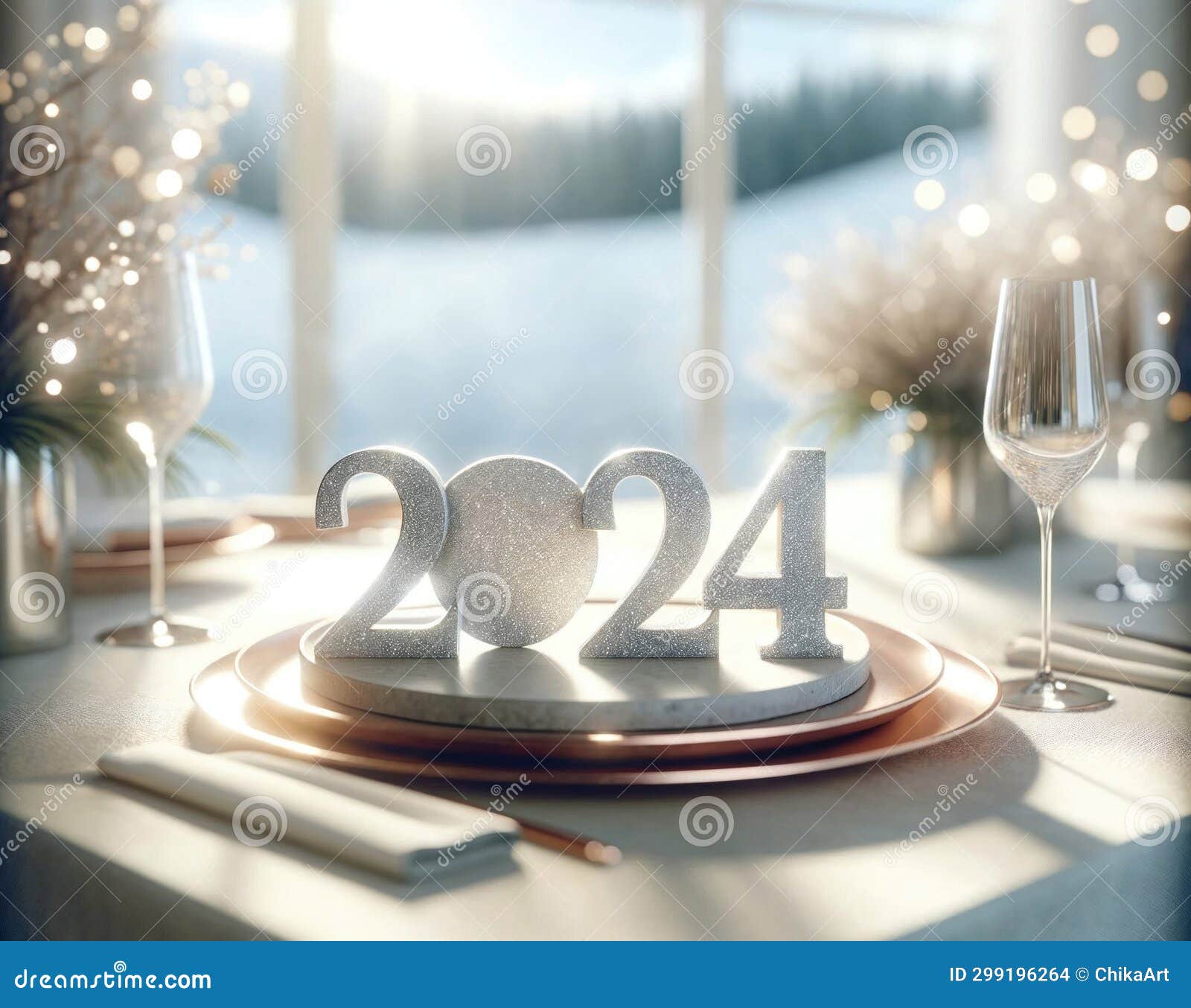 Elegant 2024 Celebration Setup. AI Generated Stock Illustration ...