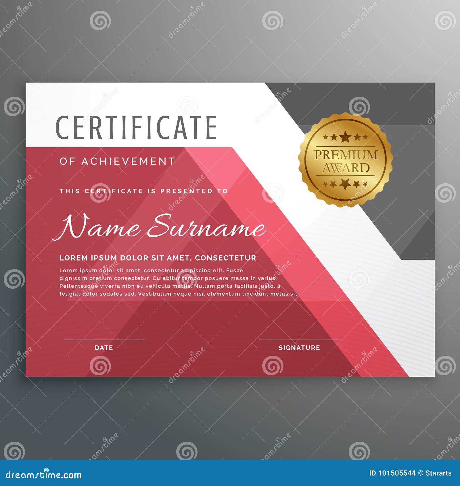 Elegant Certificate Template with Geometric Shapes Stock Vector ...