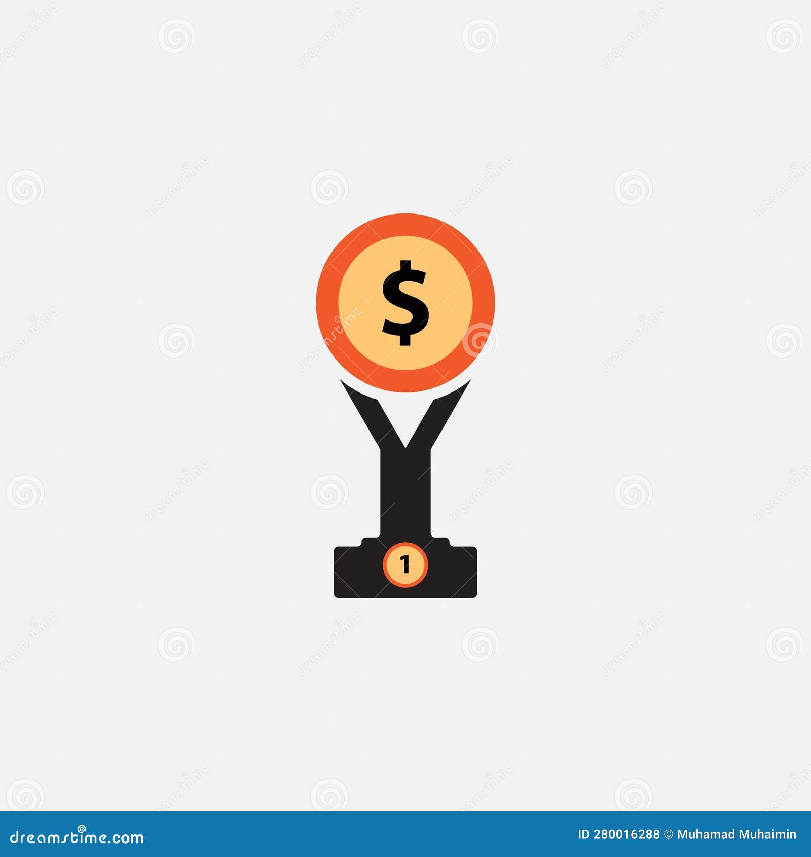 Elegant Champion Trophy One Logo Icon Stock Vector - Illustration of ...