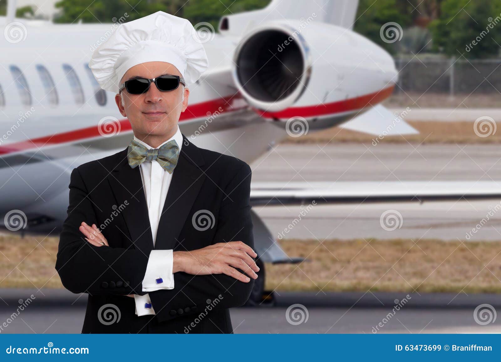 Elegant Chef Posing in Front of a Jet Stock Image - Image of food, chef ...