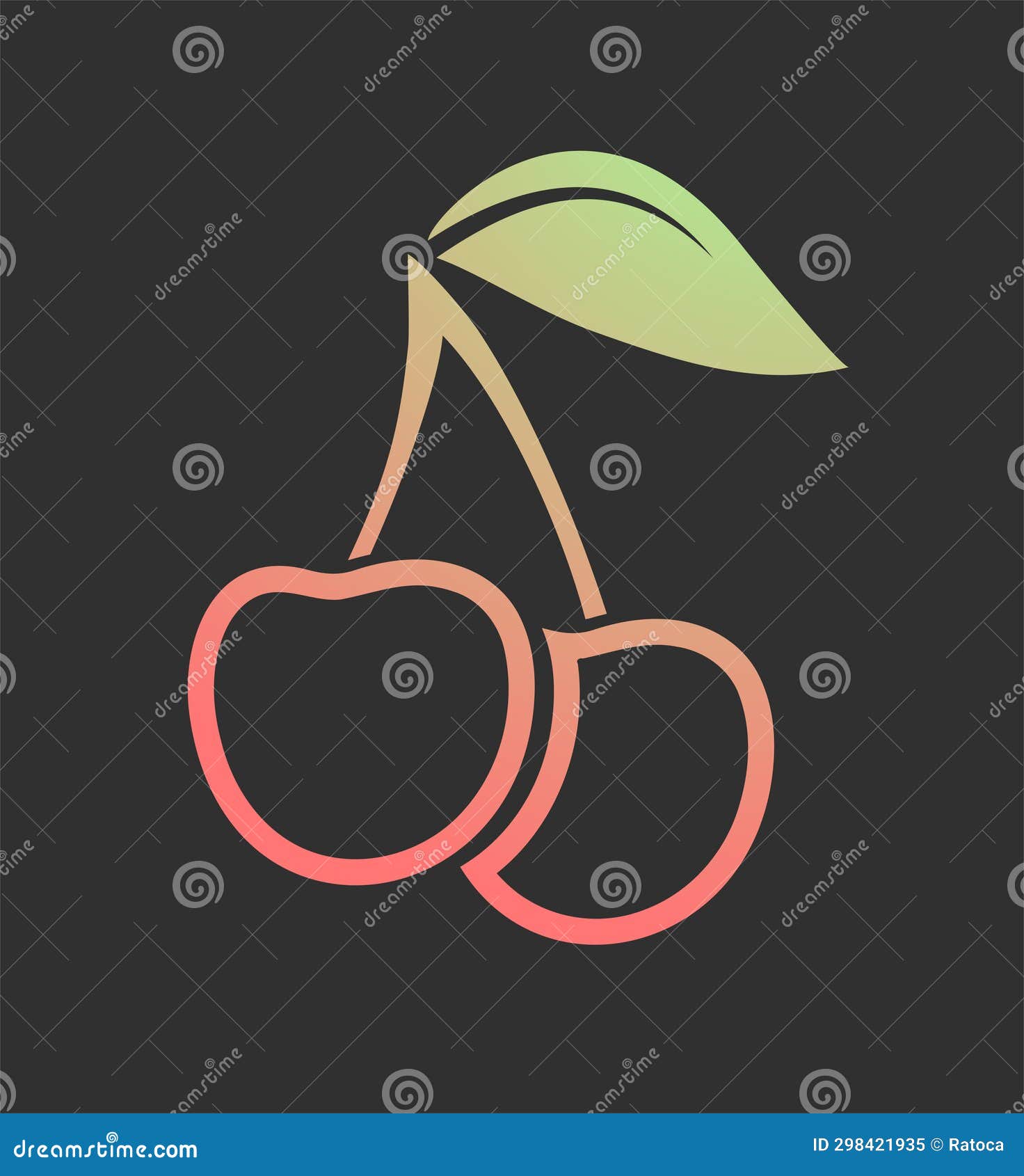 Elegant cherry symbol stock vector. Illustration of leaf - 298421935