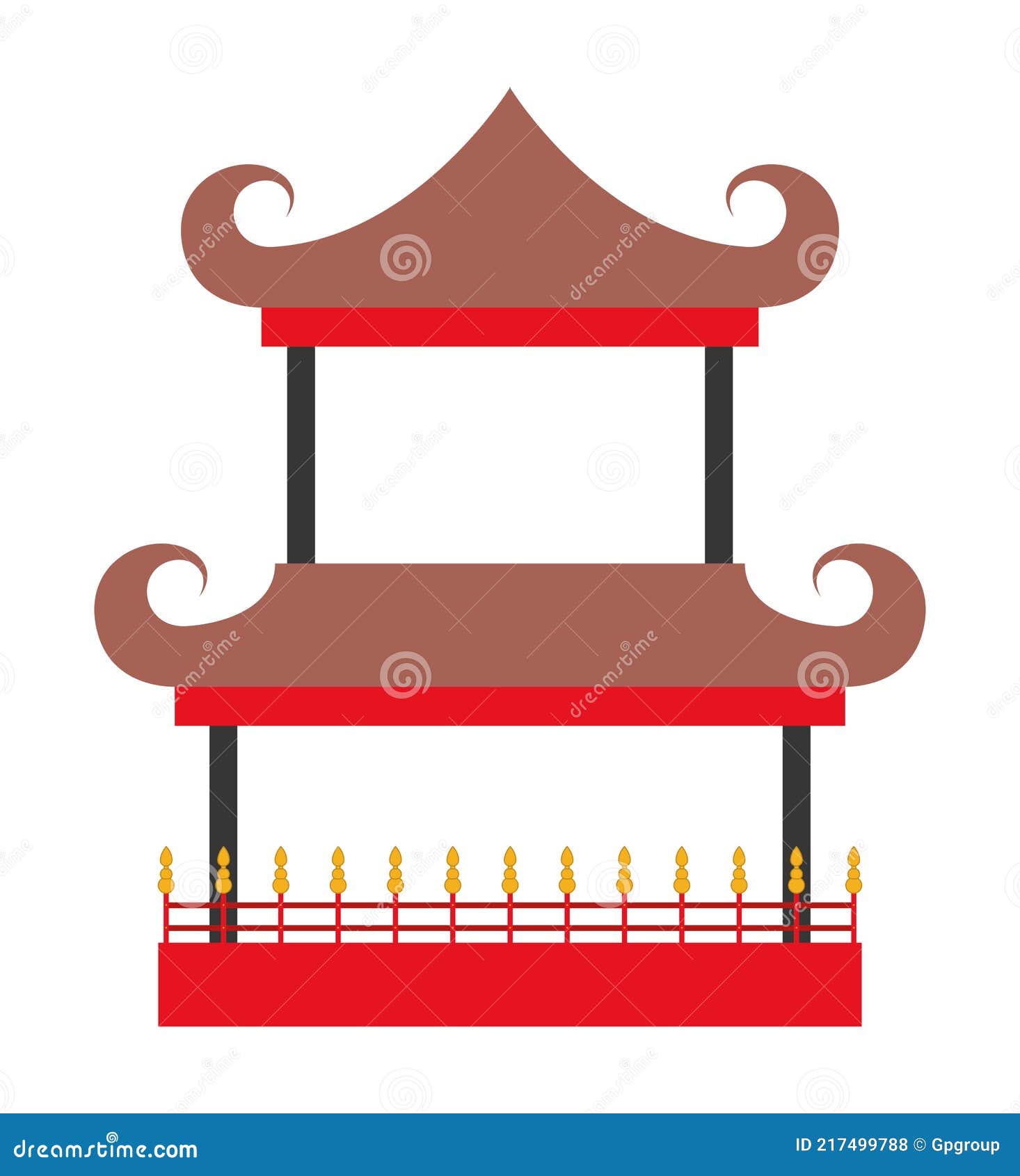 Elegant chinese castle stock vector. Illustration of gate - 217499788