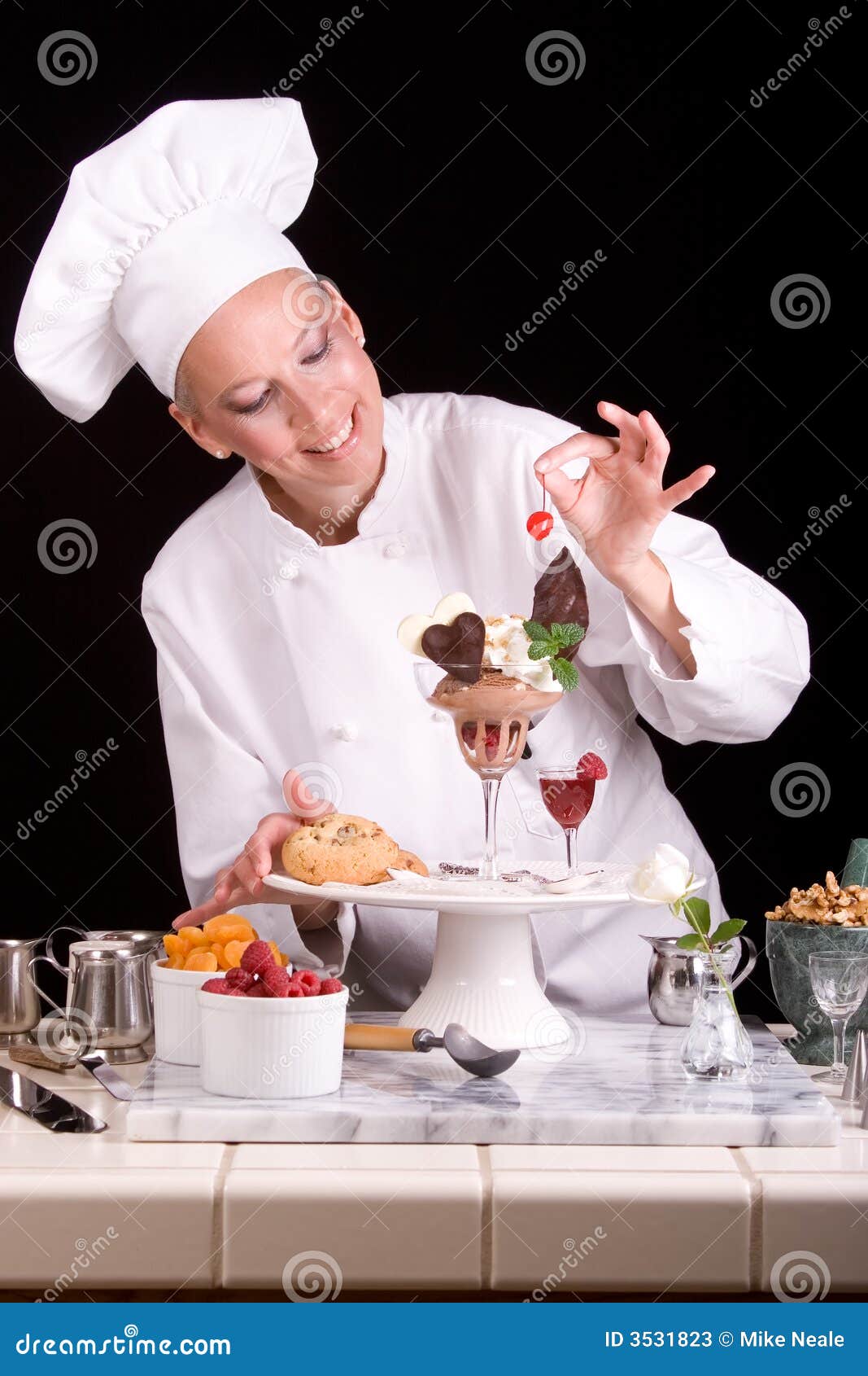 Elegant Chocolate Dessert stock image. Image of uniform - 3531823