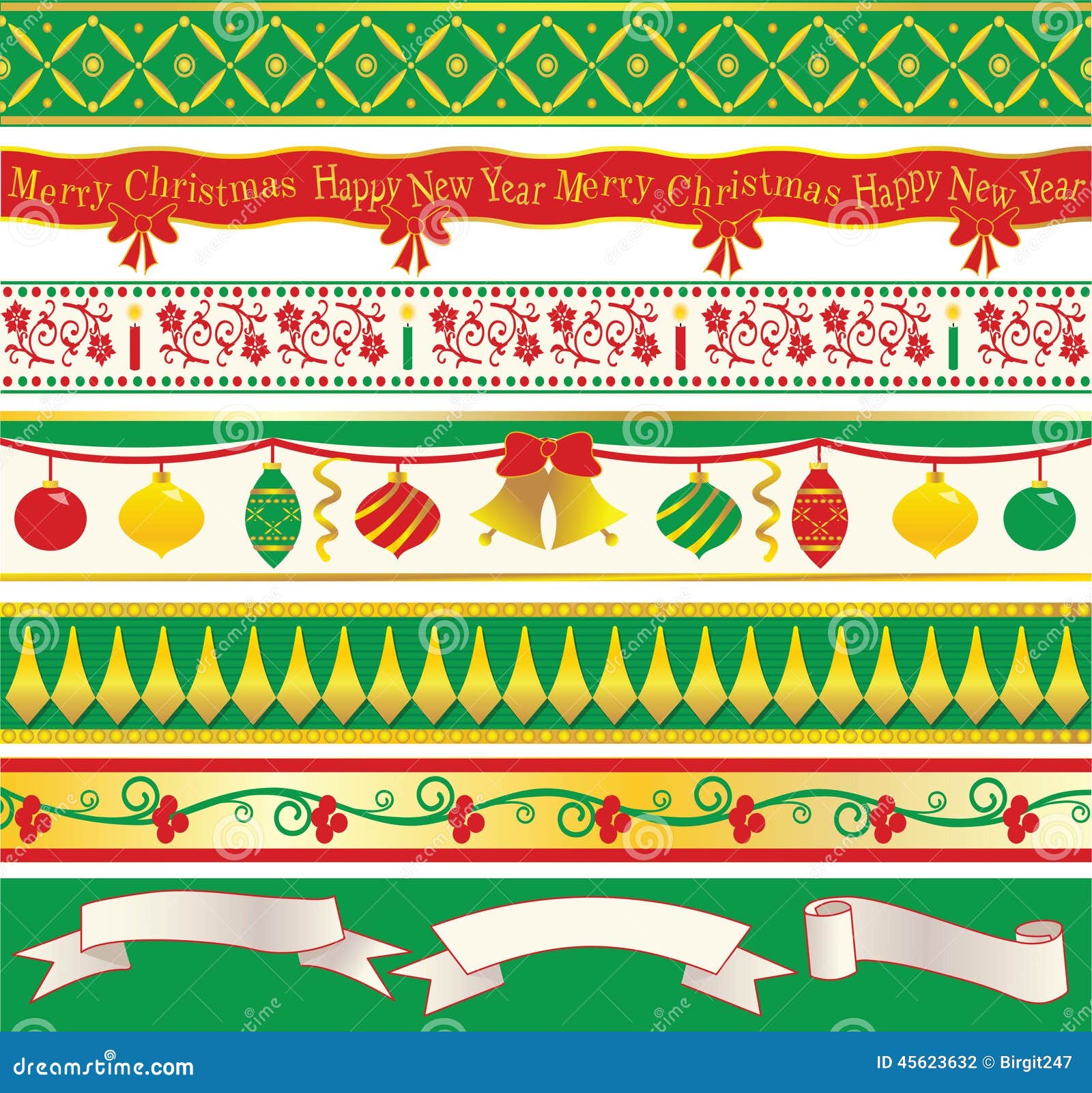 Elegant Christmas Ribbons stock vector. Illustration of traditional ...