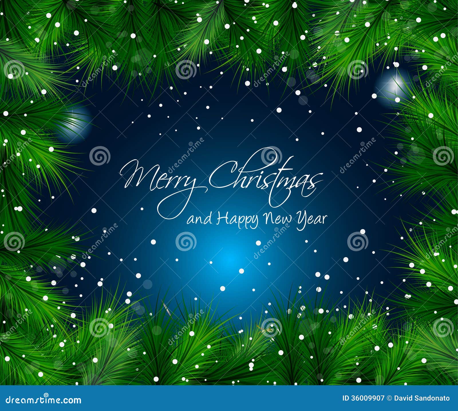 Elegant Christmas Themed with Snow Stock Illustration - Illustration of ...