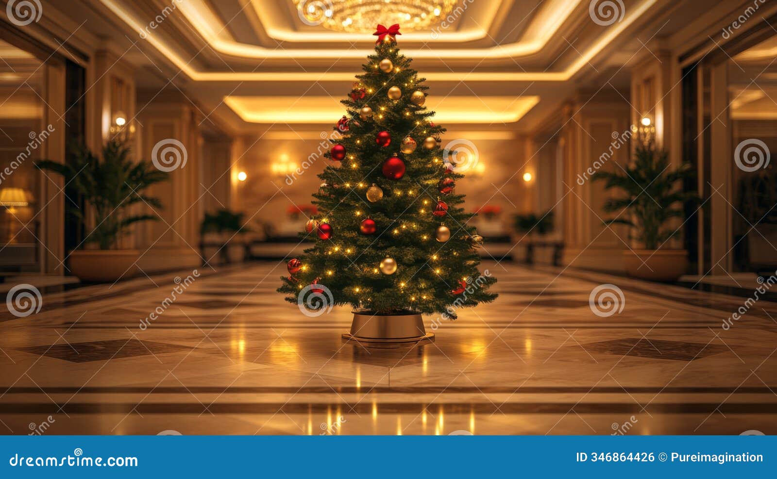 Grand Lobby Interior Design With Luxurious Architecture Stock Photo ...