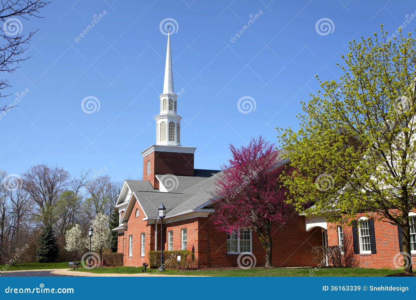 Elegant church building stock image. Image of steeple - 36163339