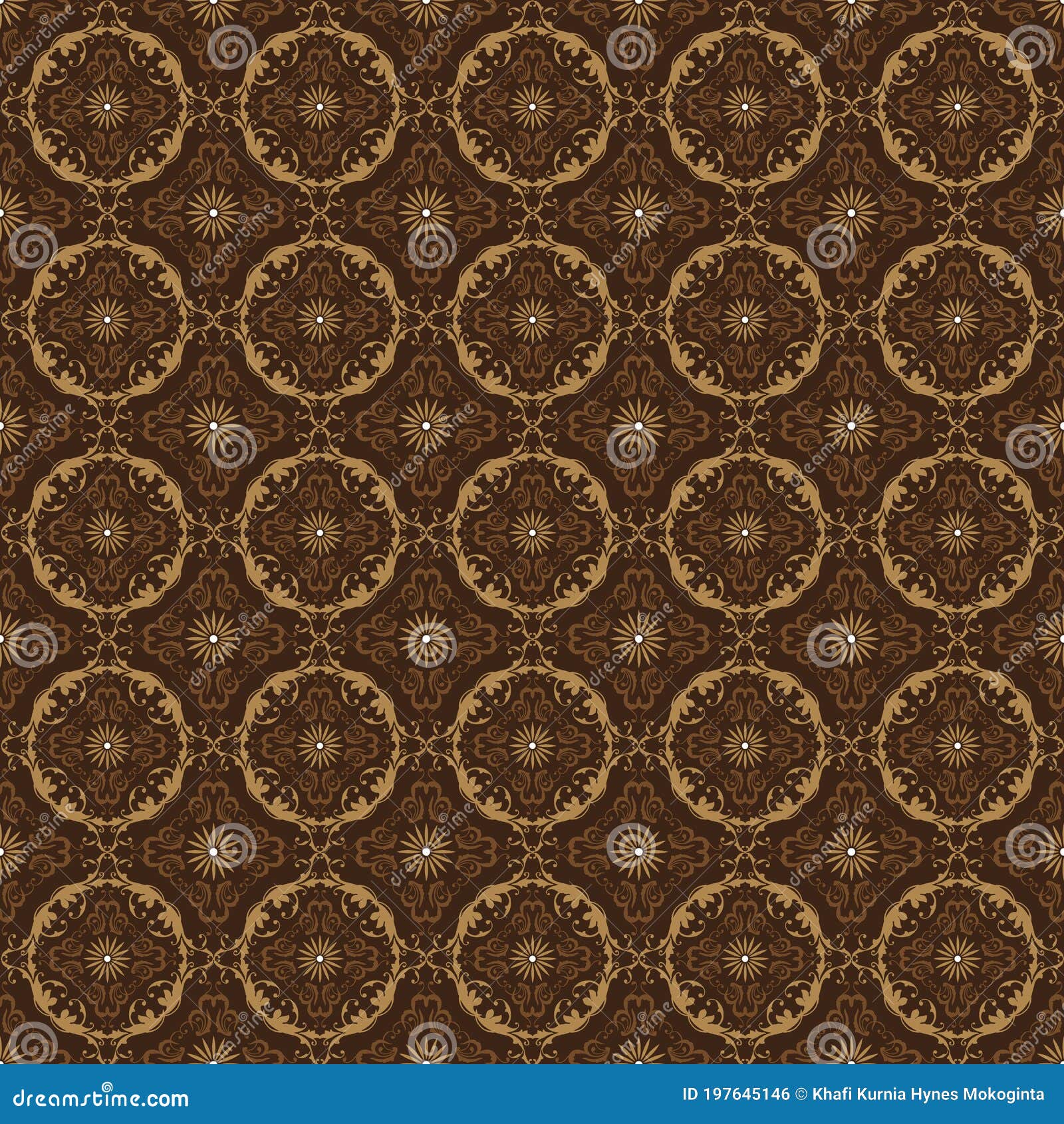 Elegant Circle Pattern on Jember Batik Design with Dark Brown Color ...