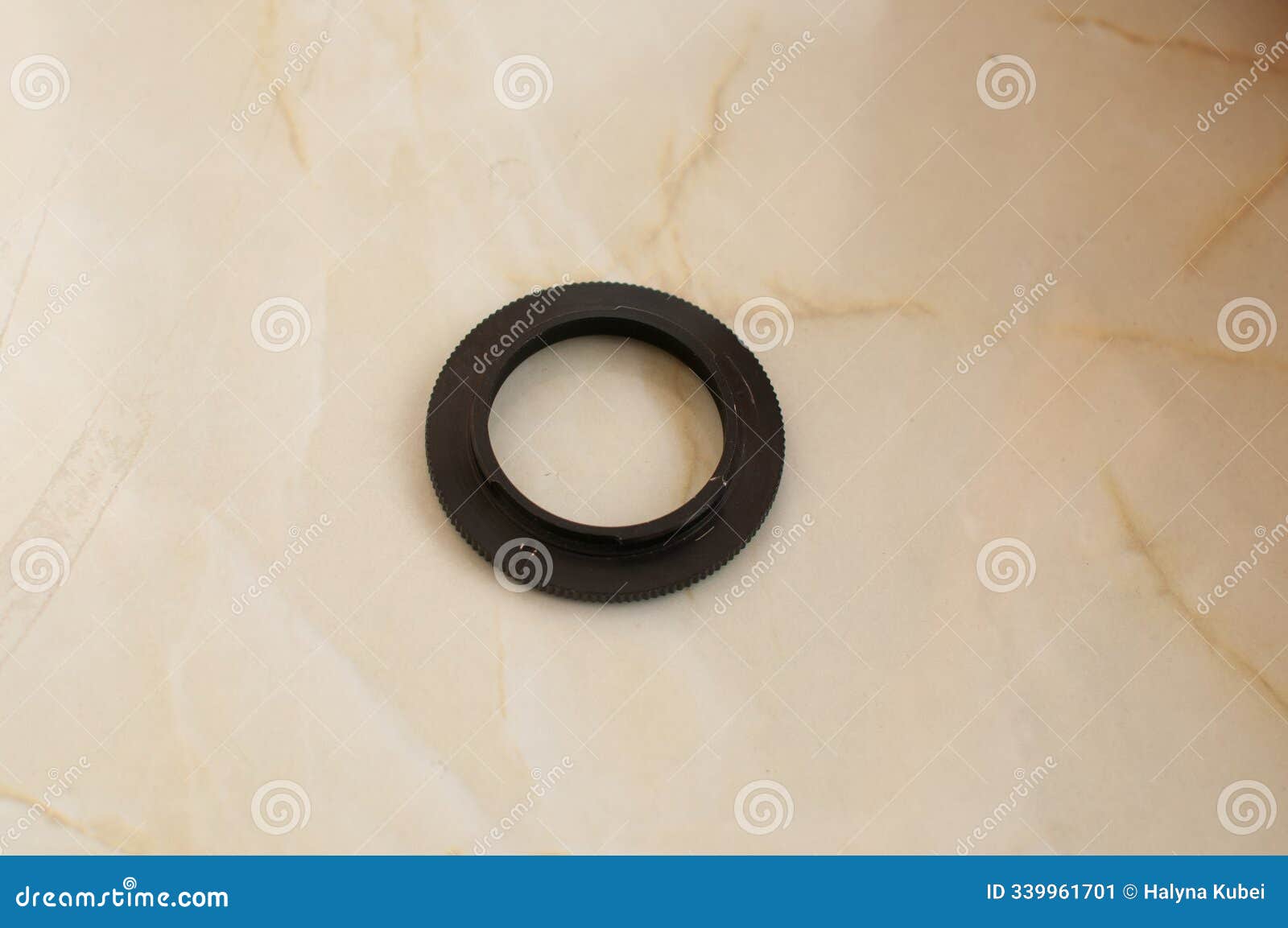 Elegant Circular Black Object on Smooth Textured Surface Stock Image ...