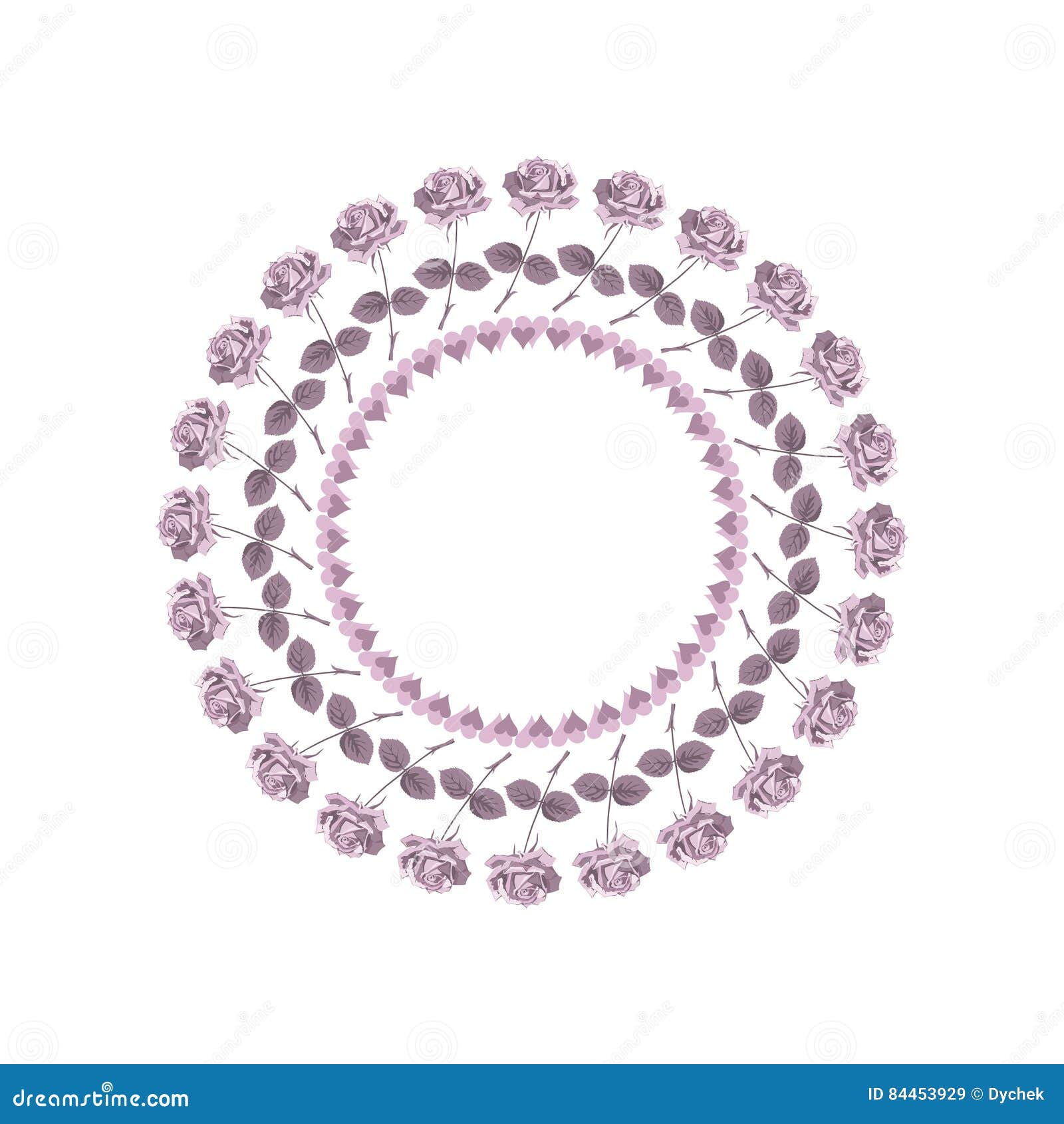 Elegant Circular Pattern of Roses. Stock Vector - Illustration of love ...