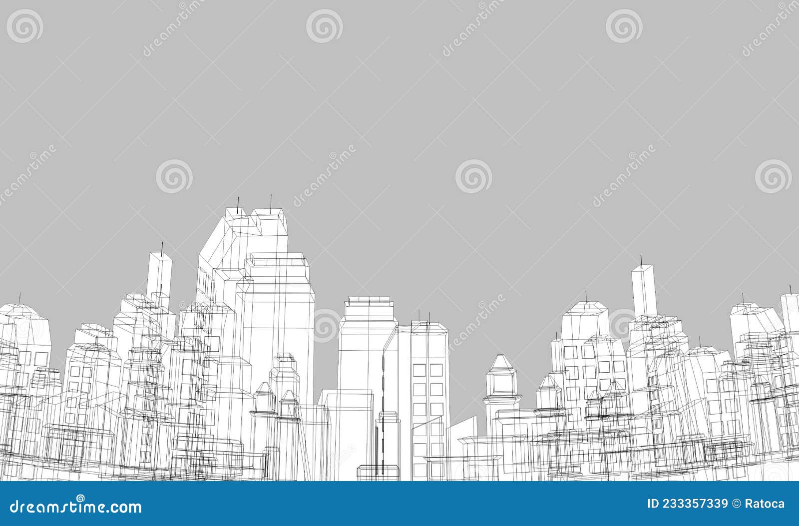 Elegant city render design stock illustration. Illustration of tower ...