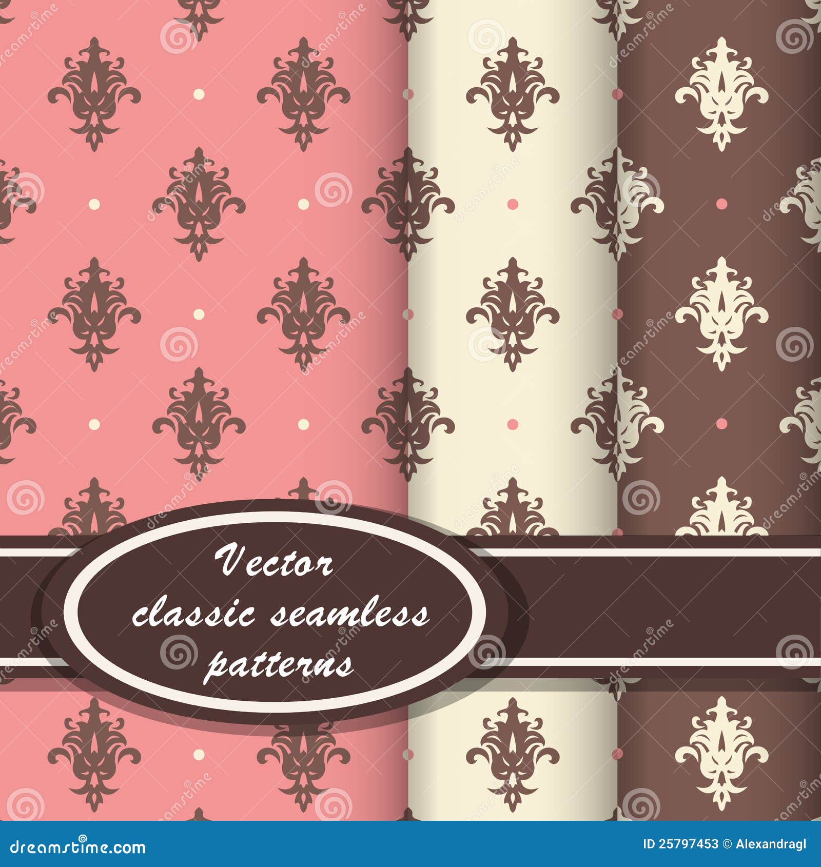 Elegant classic patterns stock vector. Illustration of delicate - 25797453