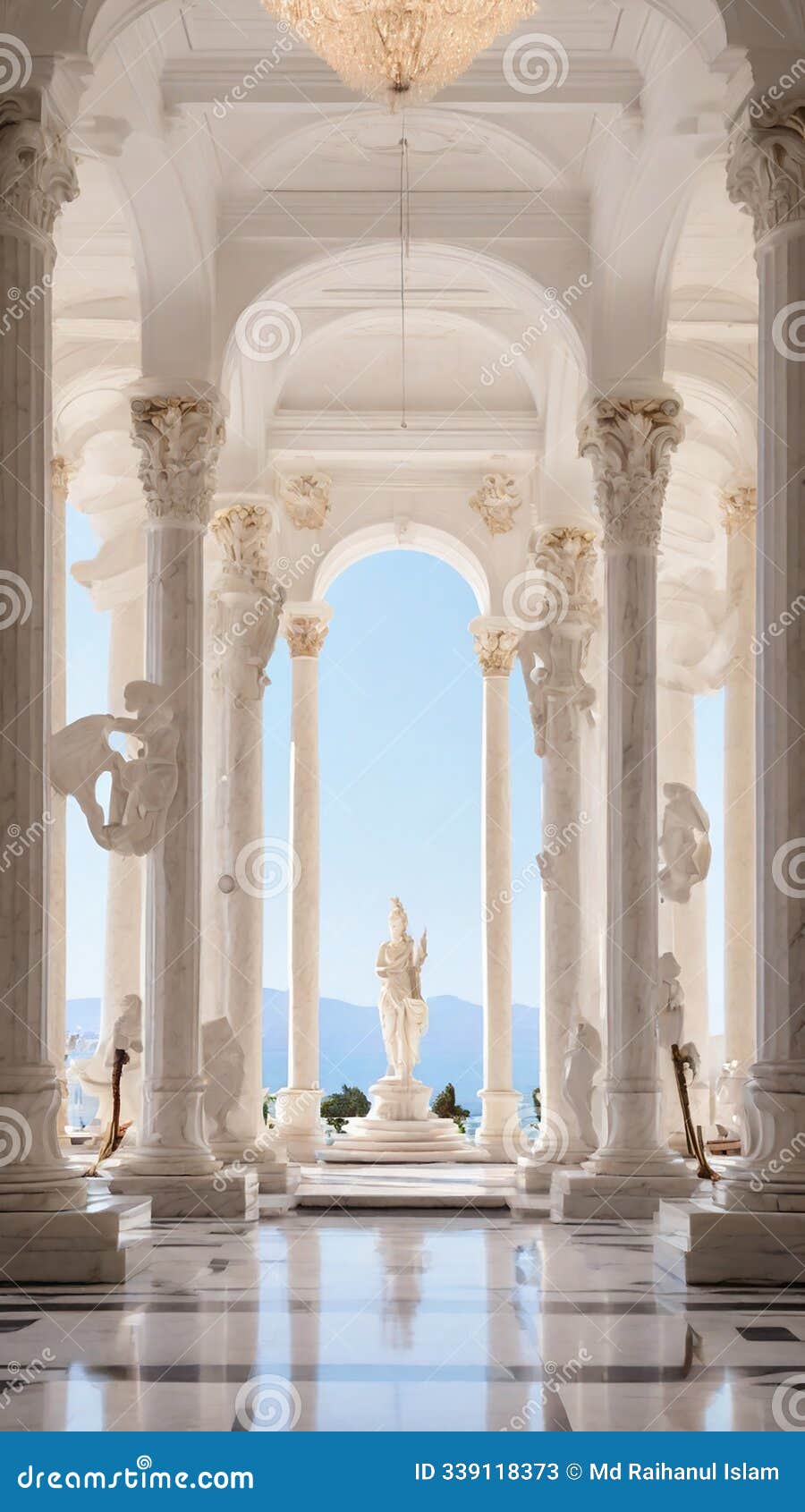 Elegant Classical Architecture with White Marble Columns and Historic ...