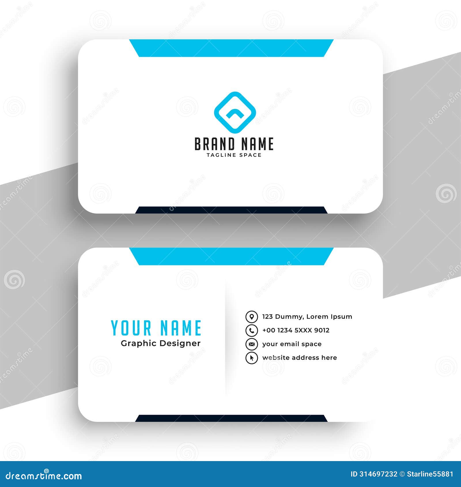 Elegant and Clean Corporate Biz Card Layout Design Stock Vector ...