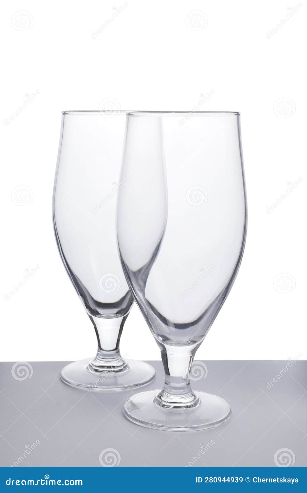 Elegant Clean Empty Cocktail Glasses Isolated on White Stock Image ...