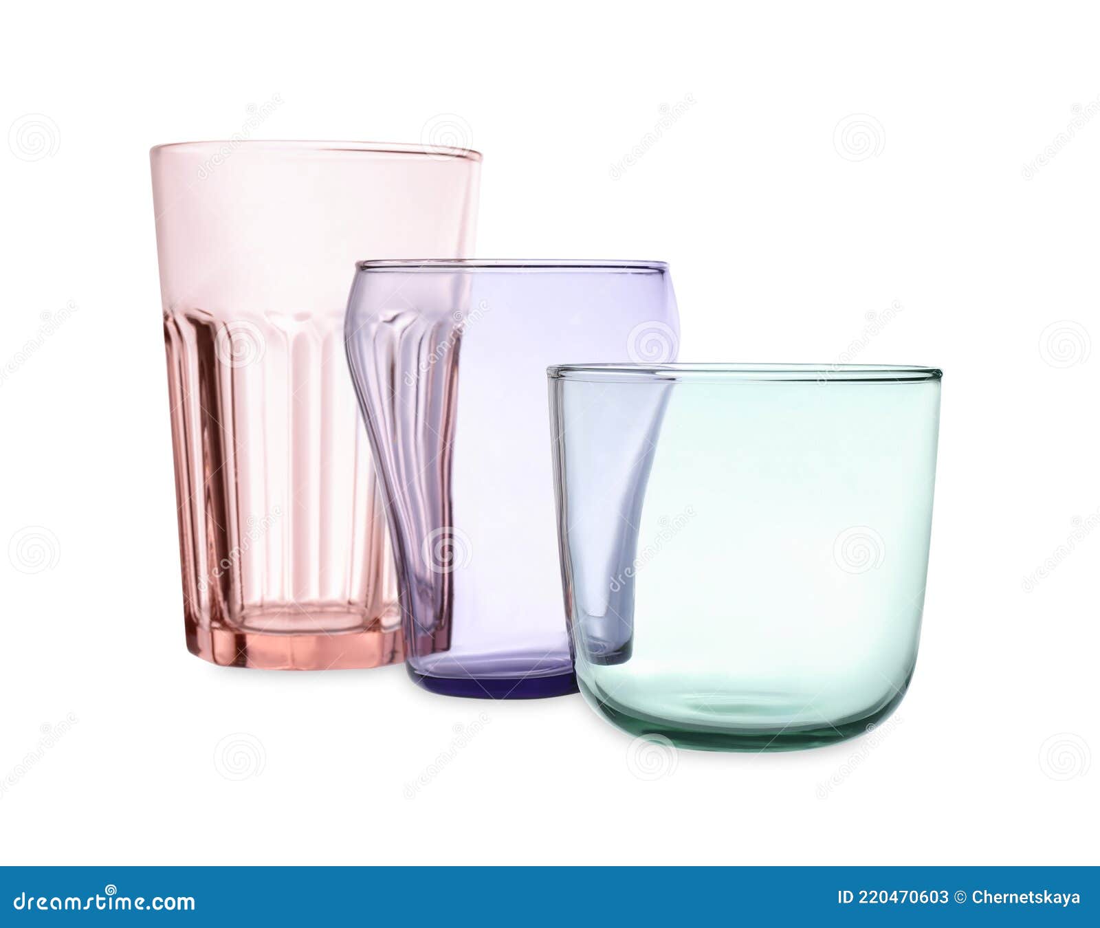 Elegant Clean Empty Glasses on White Background Stock Image - Image of ...