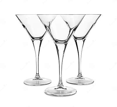Elegant Clean Empty Martini Glasses Isolated Stock Photo - Image of ...