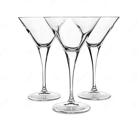 Elegant Clean Empty Martini Glasses Isolated Stock Photo - Image of ...