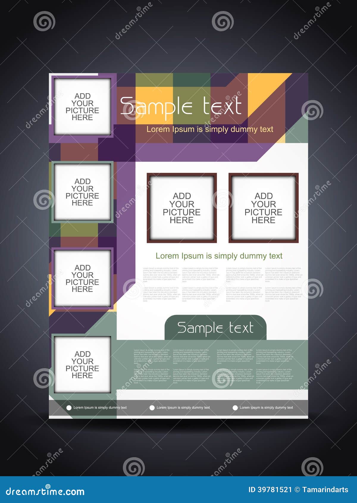 Elegant Colorful Flyer or Cover Design Template Stock Vector ...