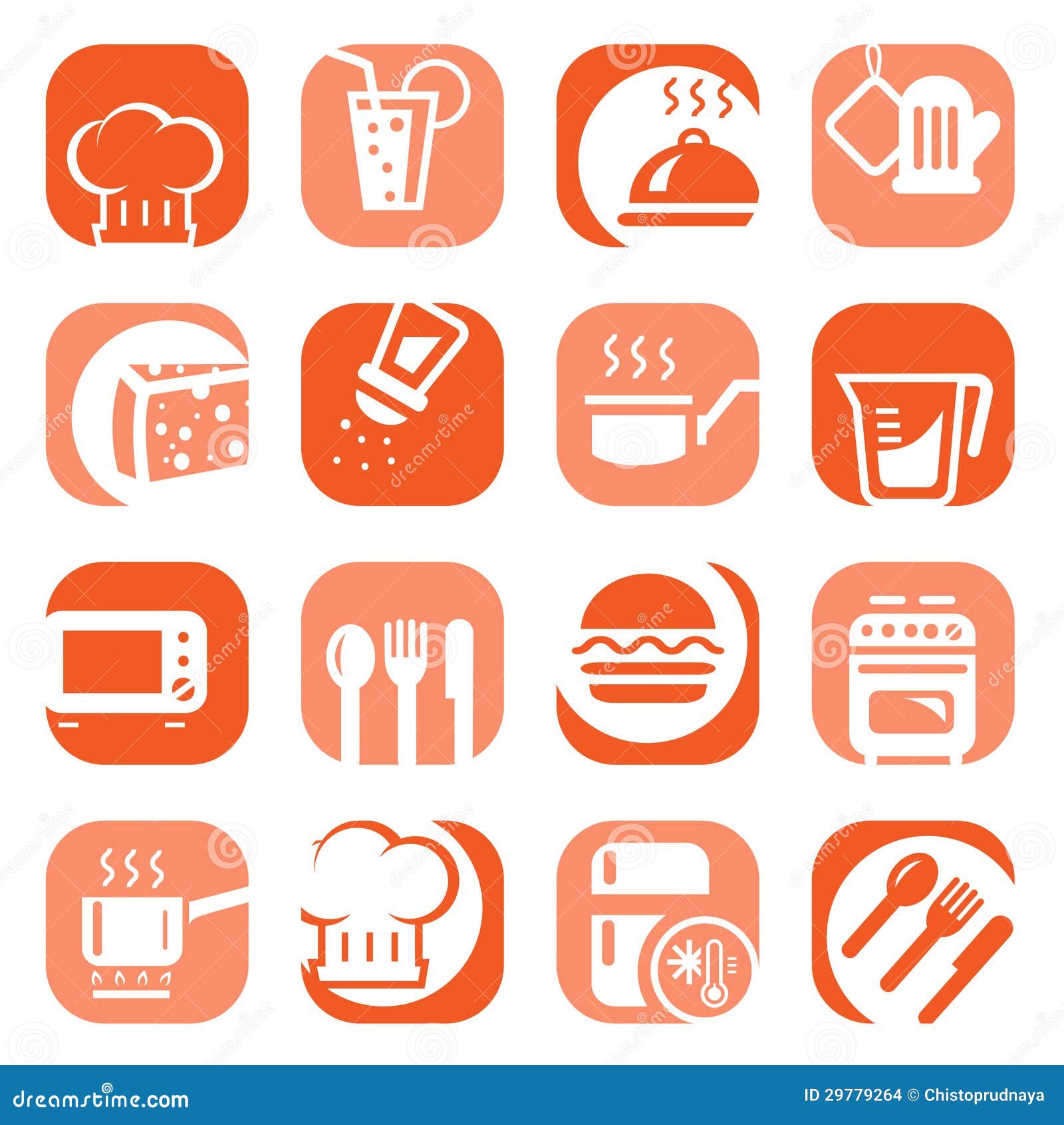 Color kitchen icons set stock vector. Illustration of appliances - 29779264