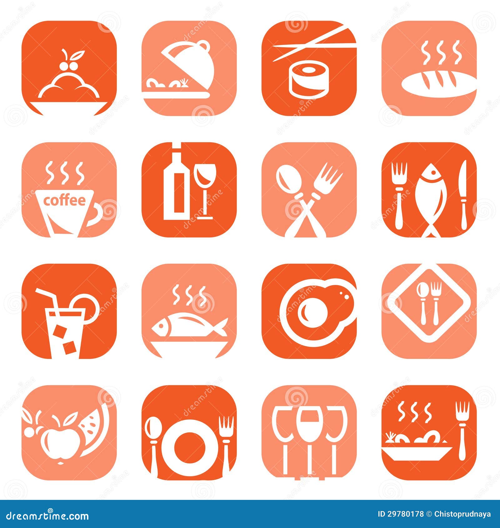 Color restaurant icons stock vector. Illustration of italian - 29780178