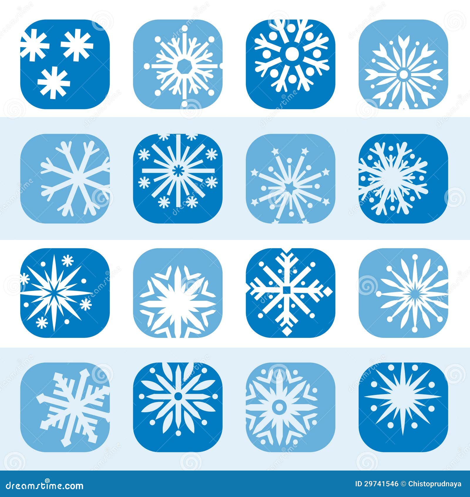 Color snowflake icon set stock vector. Illustration of design - 29741546