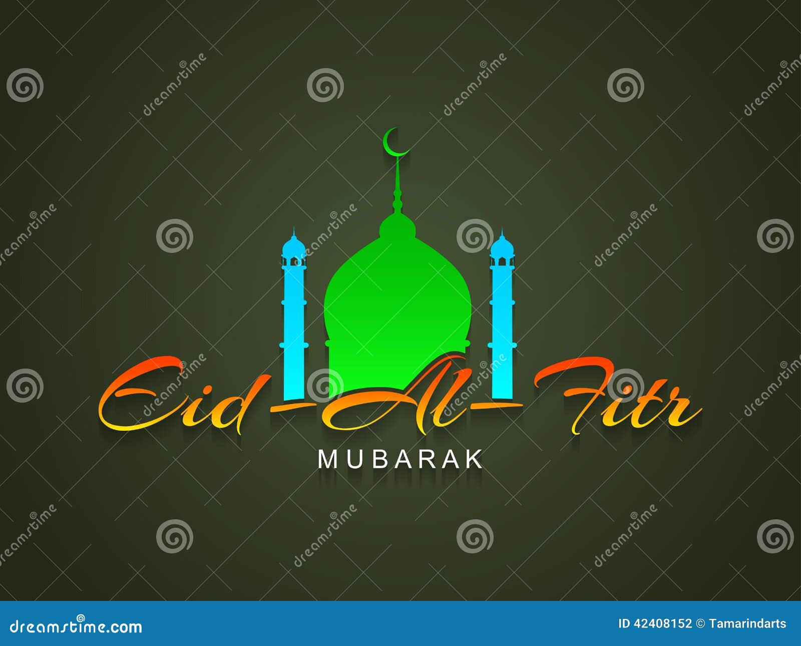 Elegant Colorful Text Design of Eid Al Fitr Mubarak. Stock Vector ...