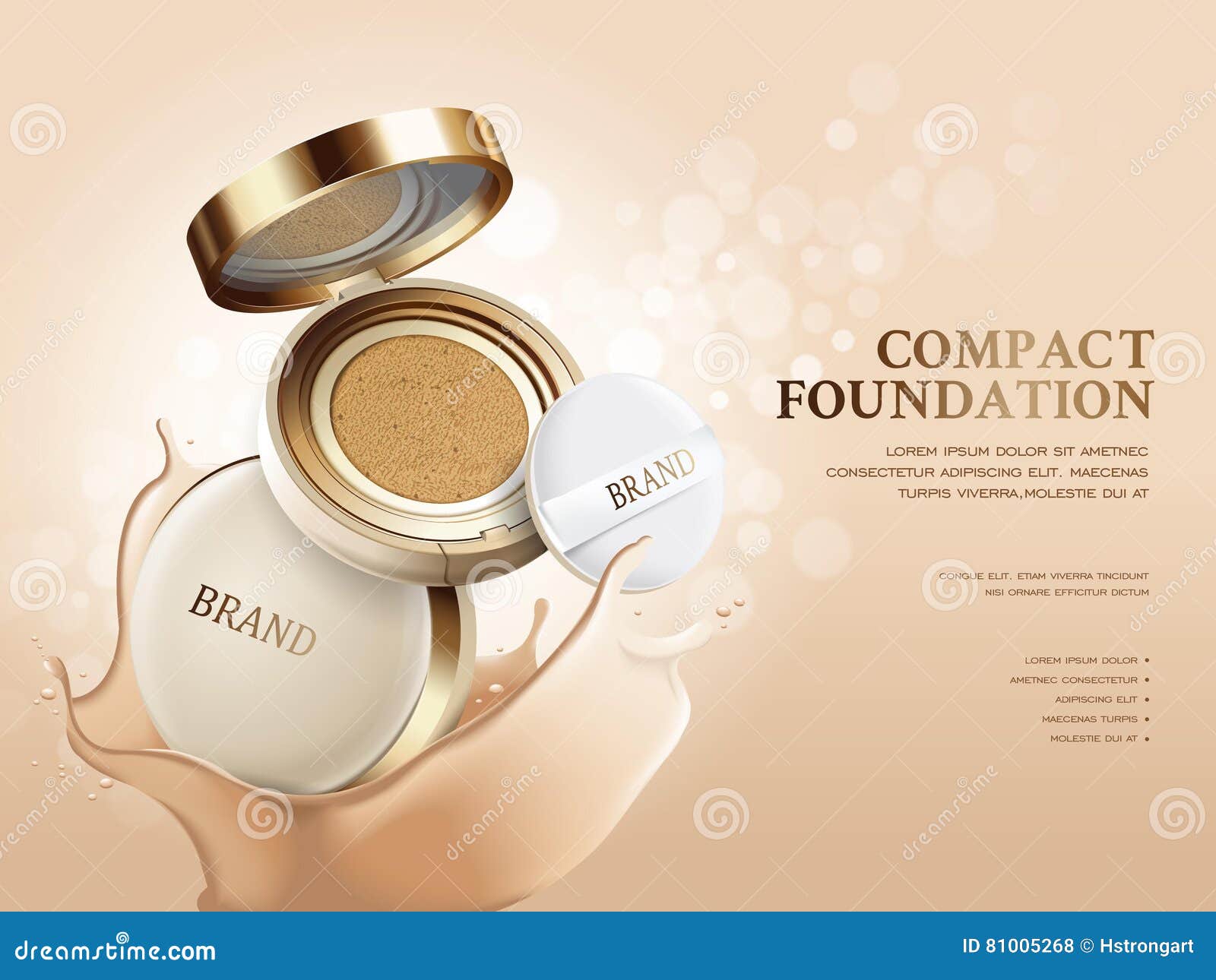 Elegant Compact Foundation Ads Stock Vector - Illustration of marketing ...