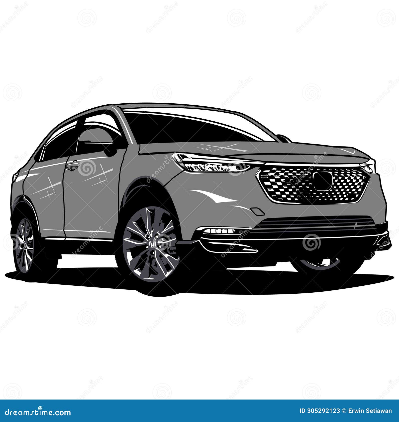 Elegant and Cool Grey Car Front Side View Vector Editorial Stock Photo ...