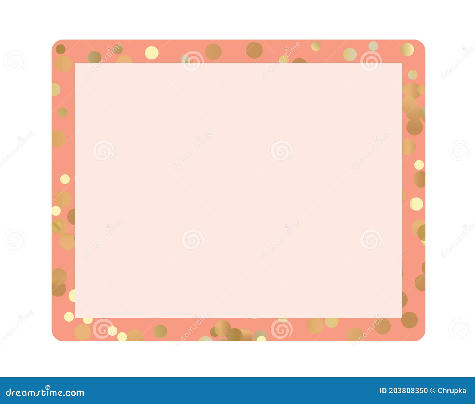Elegant Coral Frame with Golden Dots Stock Vector - Illustration of ...