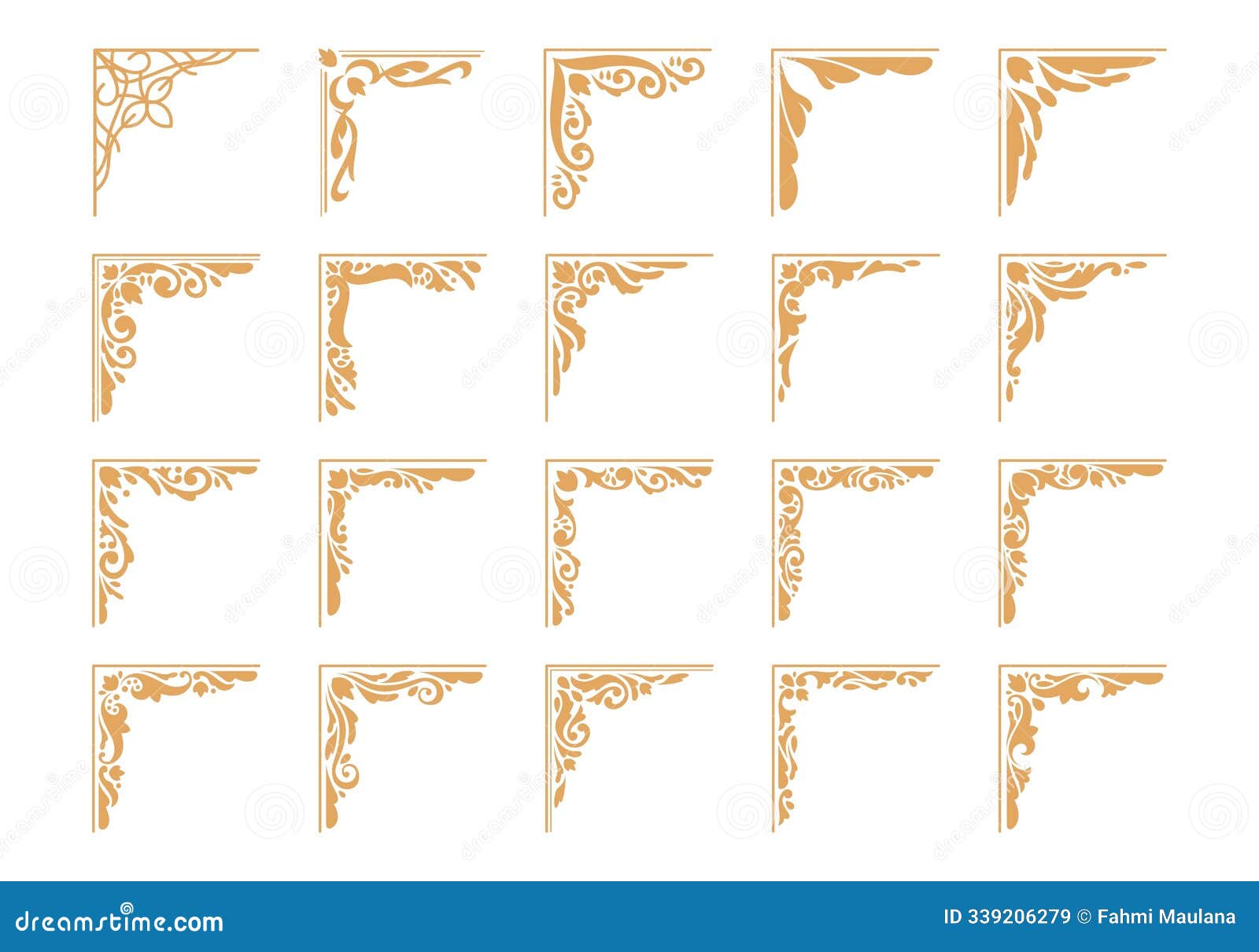 Elegant Corner Border Element Set Stock Vector - Illustration of vector ...