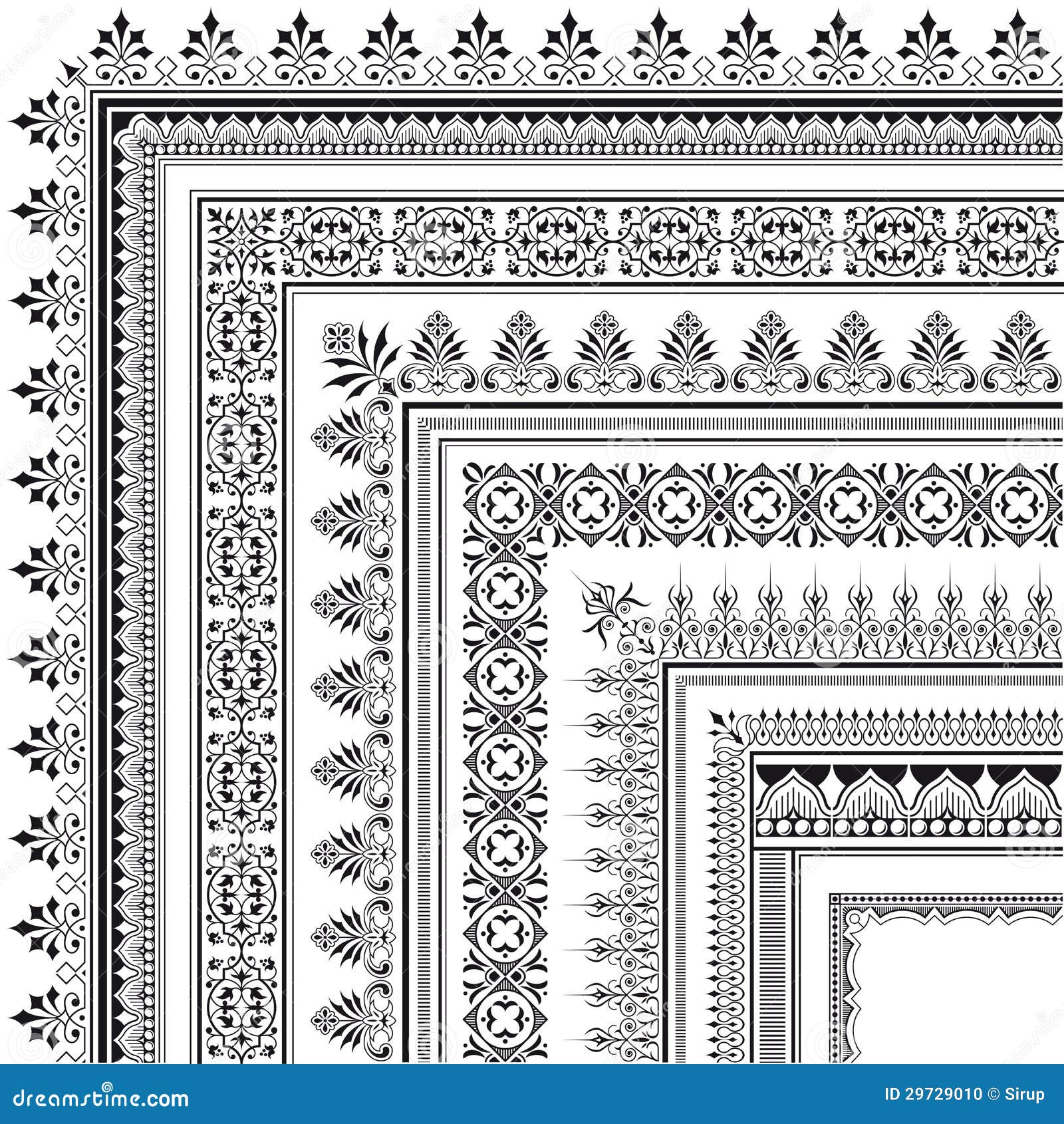 Ornamental Corner Border Made of Multiple Frames Stock Vector ...