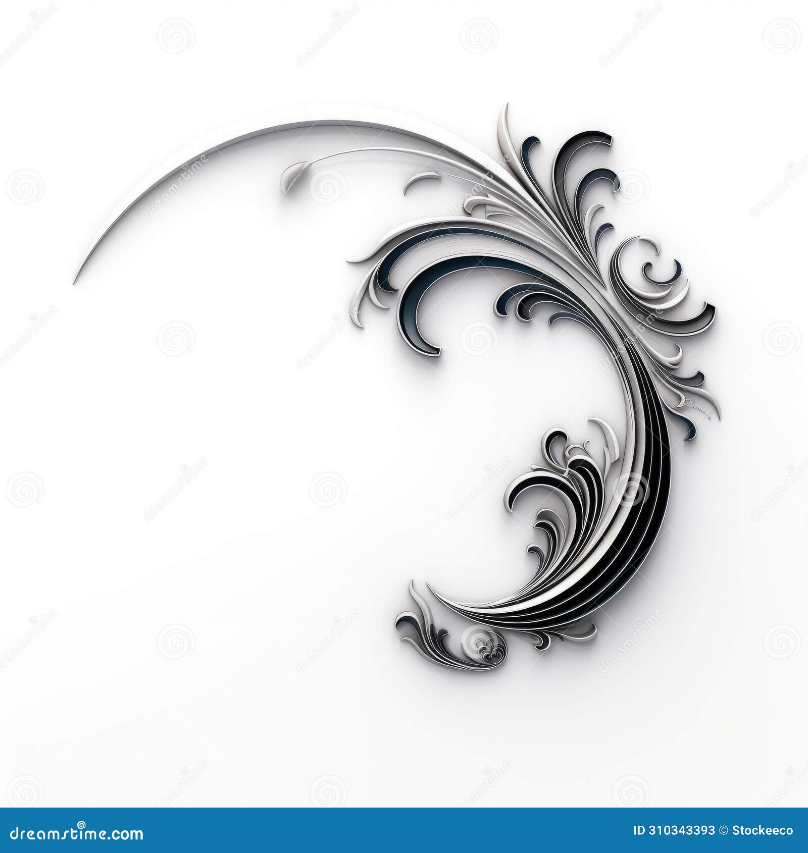 Elegant Corner Design Element on White Background Stock Illustration ...