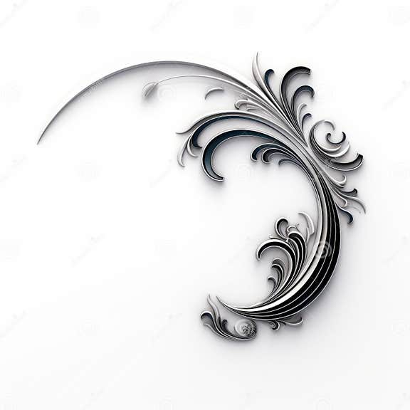 Elegant Corner Design Element on White Background Stock Illustration ...
