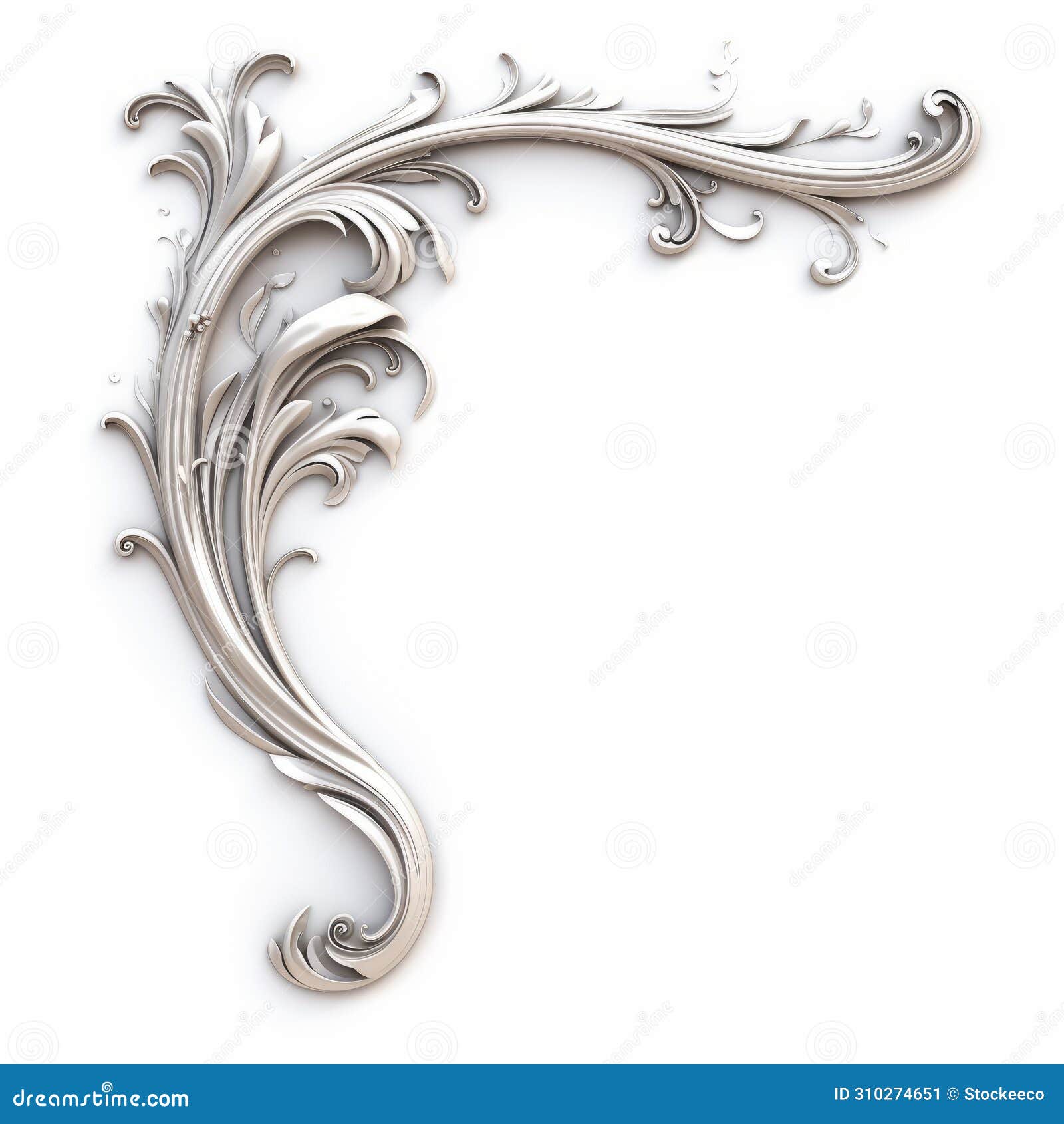 Elegant Corner Design Element on White Background Stock Illustration ...